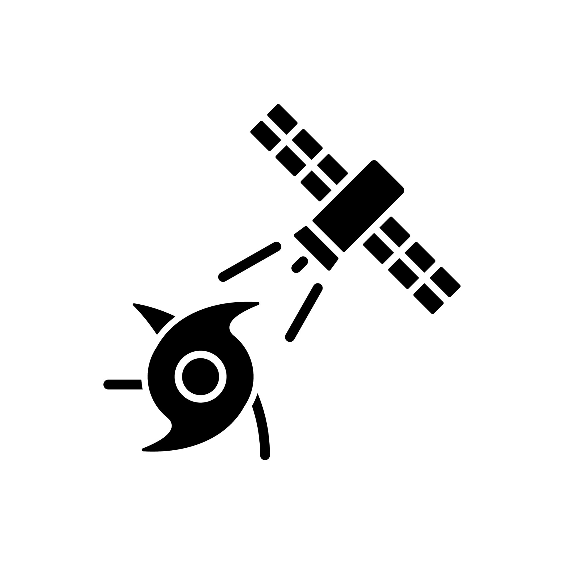 Weather And Climate Monitoring Satellite Black Glyph Icon Climate