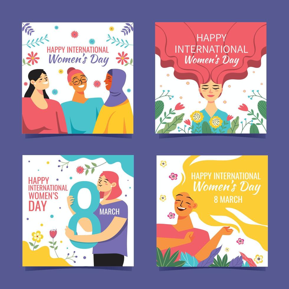 International Womens Day Social Media Posts 5137695 Vector Art At Vecteezy