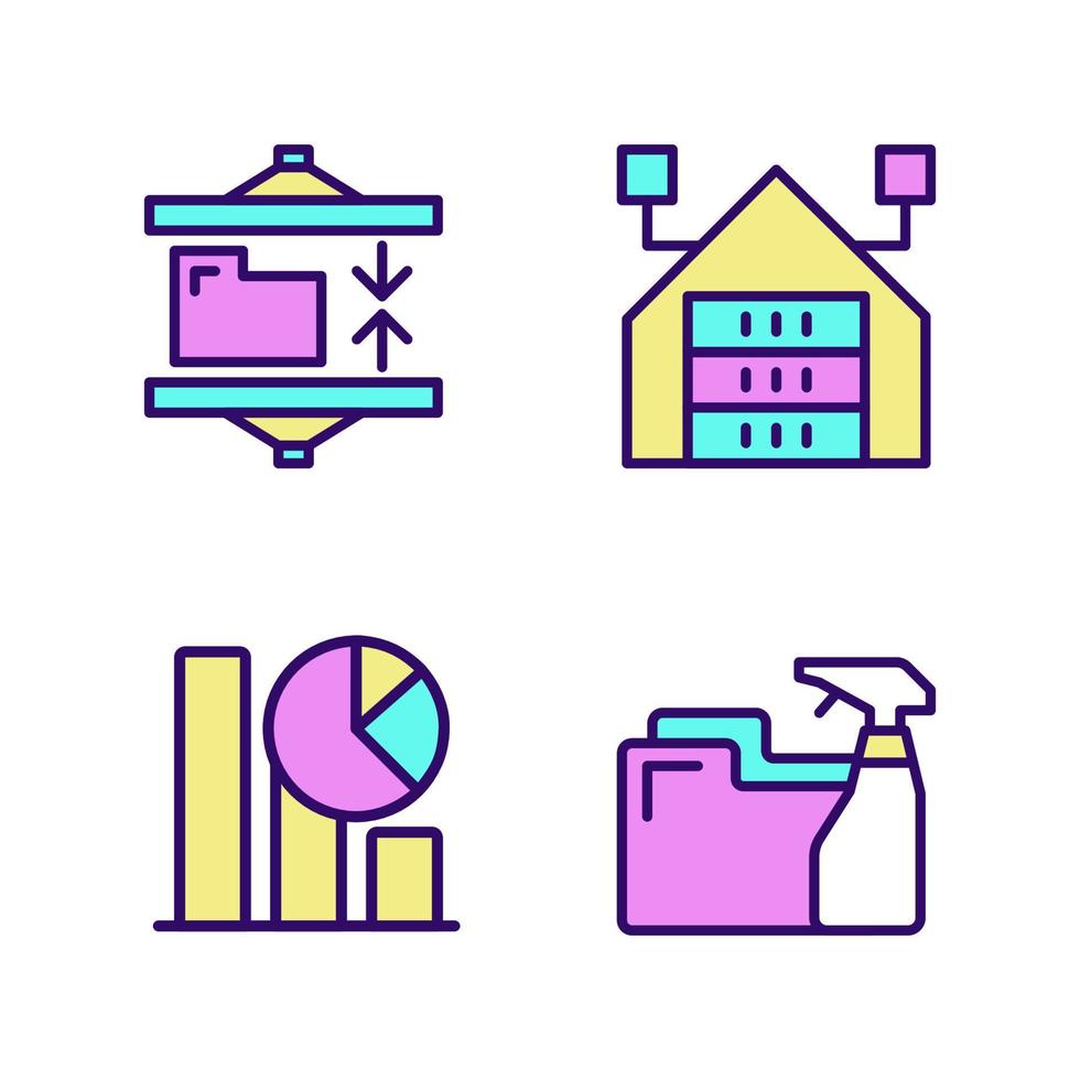 Data Mining Processes Rgb Color Pixel Perfect Icons Set Extract
