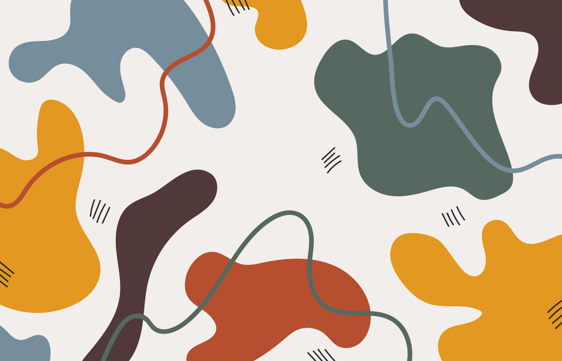 Abstract doodle organic shapes pattern design decorative template ...