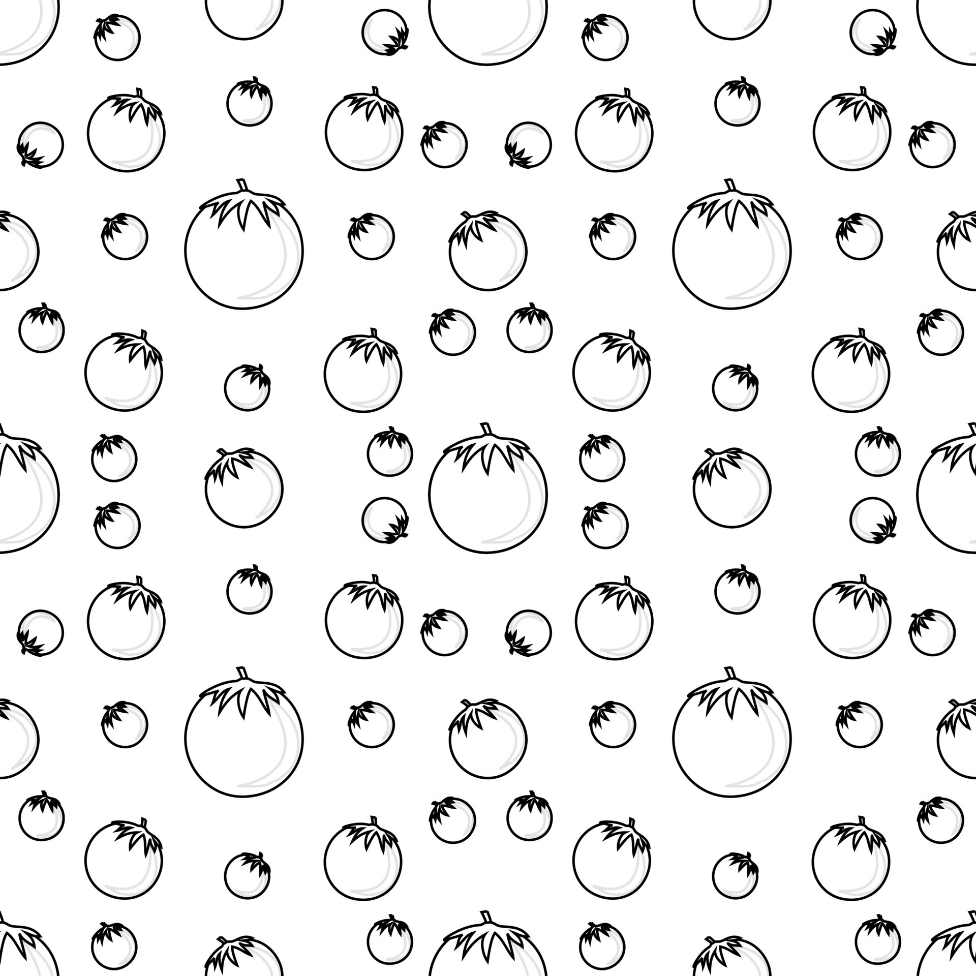 Seamless Pattern Abstract Tomato Icon Vector Design With Line Art Design For Background
