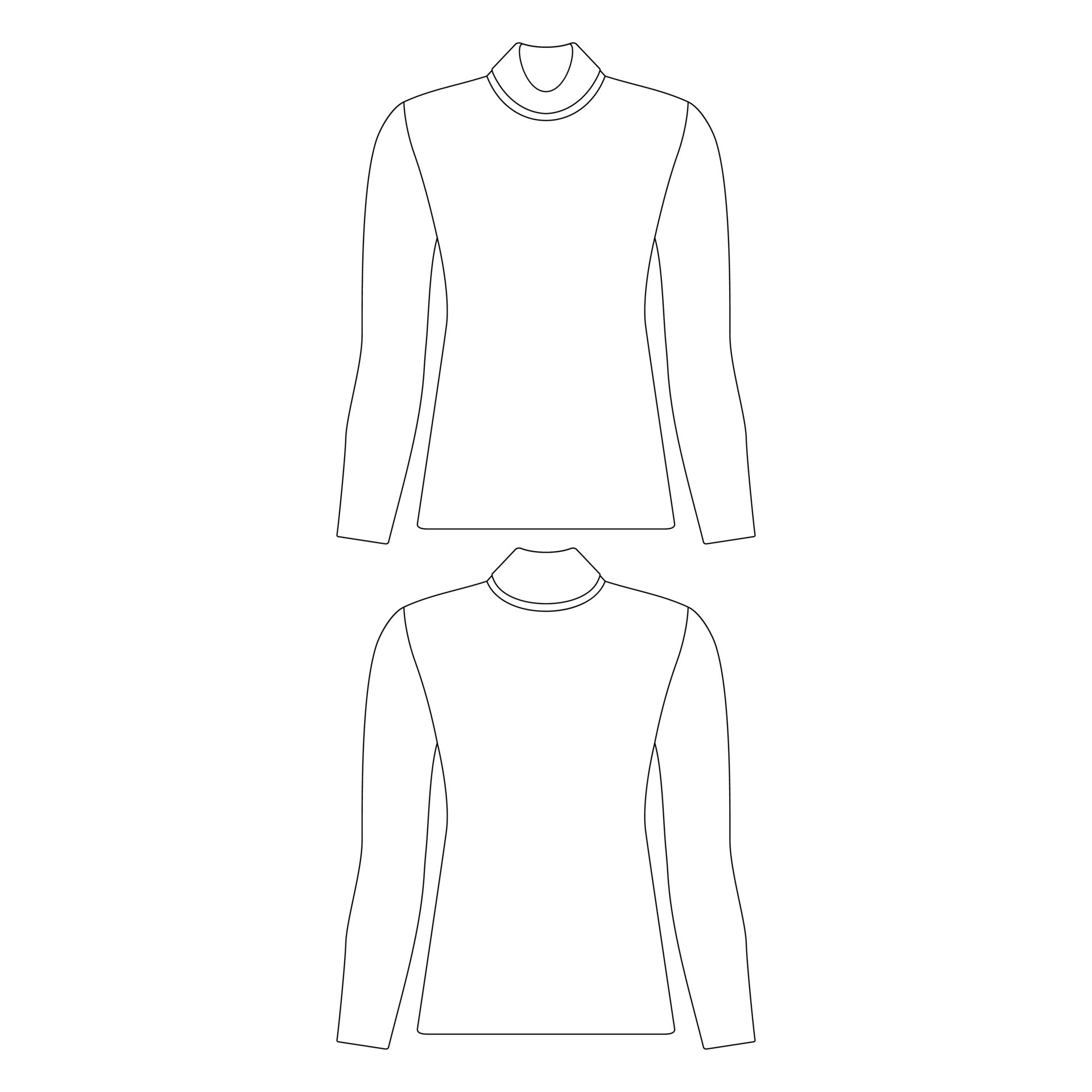 Template Turtleneck Long Sleeve T Shirt Women Vector Illustration Flat