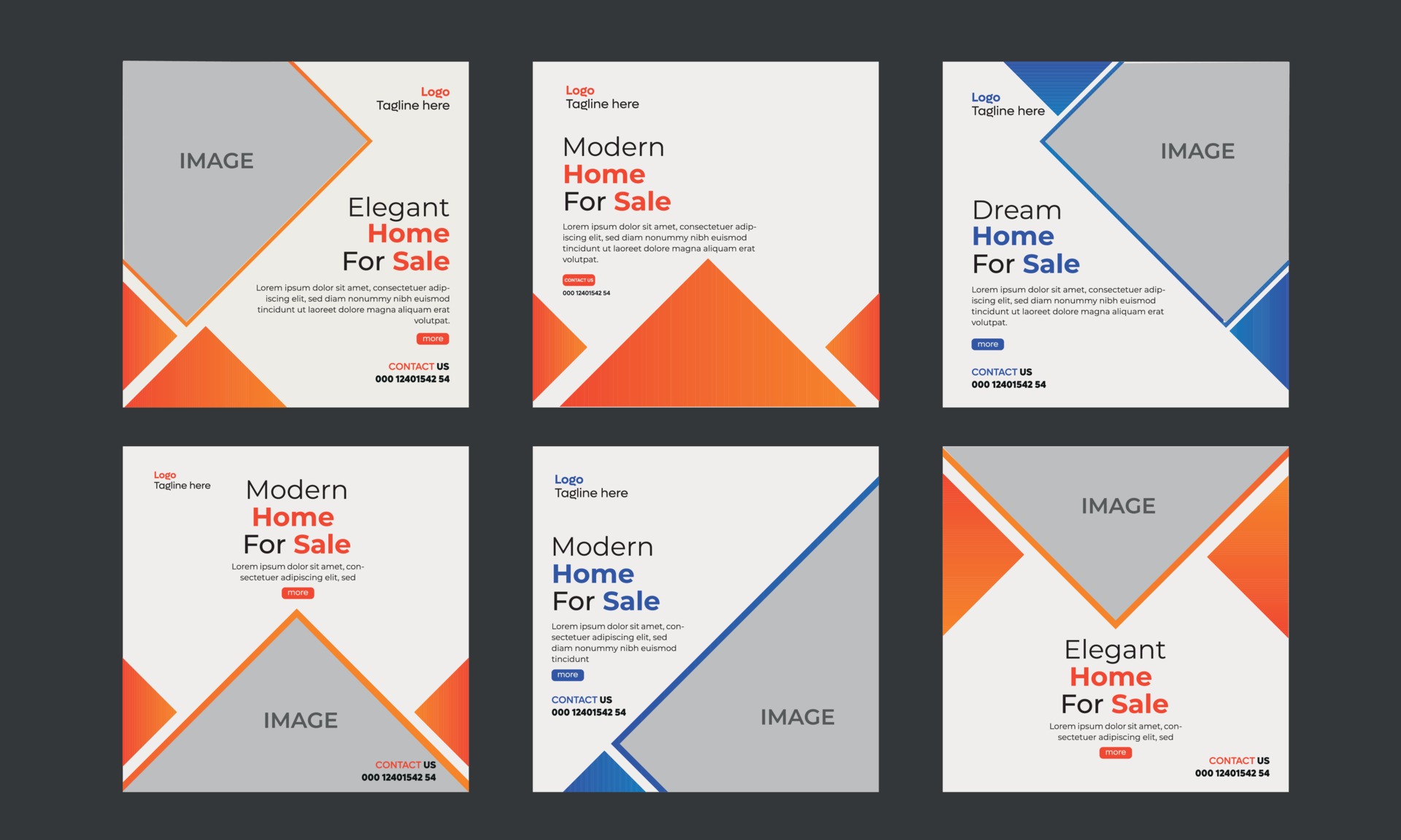 Set of Real estate social banner design template, Modern social banner ... Set of Real estate social banner design template, Modern social banner ...
