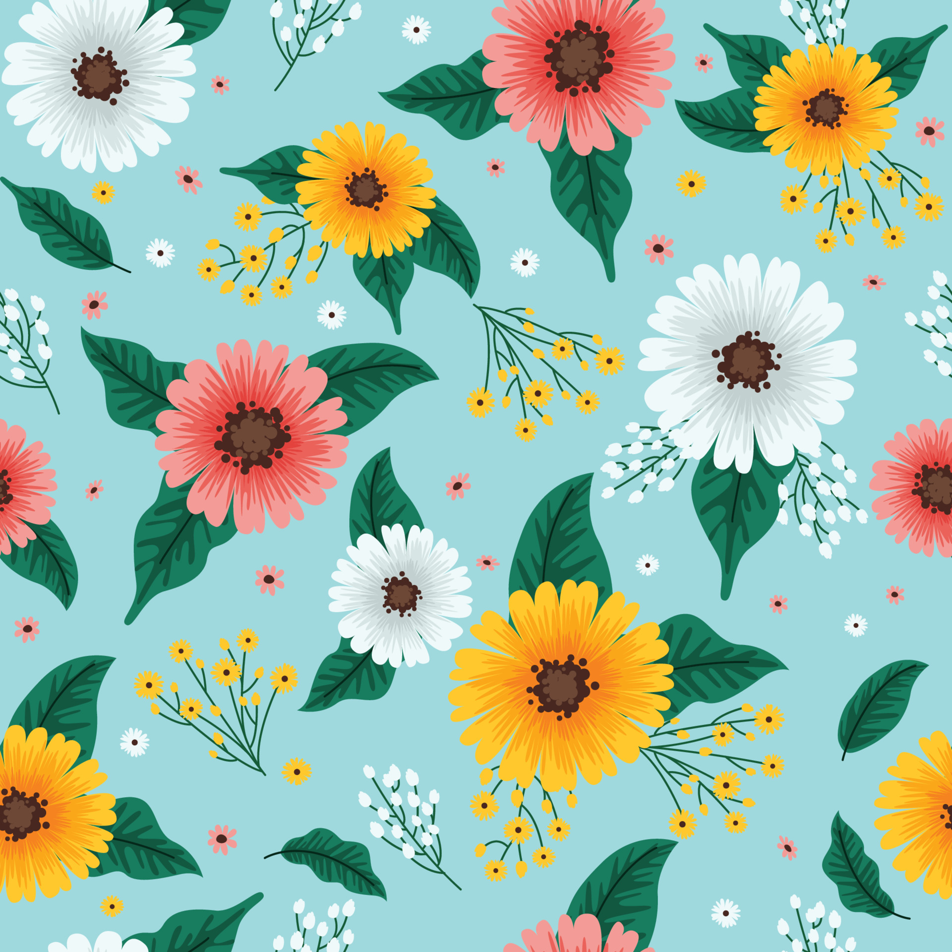 Spring Floral Seamless Pattern 5152372 Vector Art At Vecteezy
