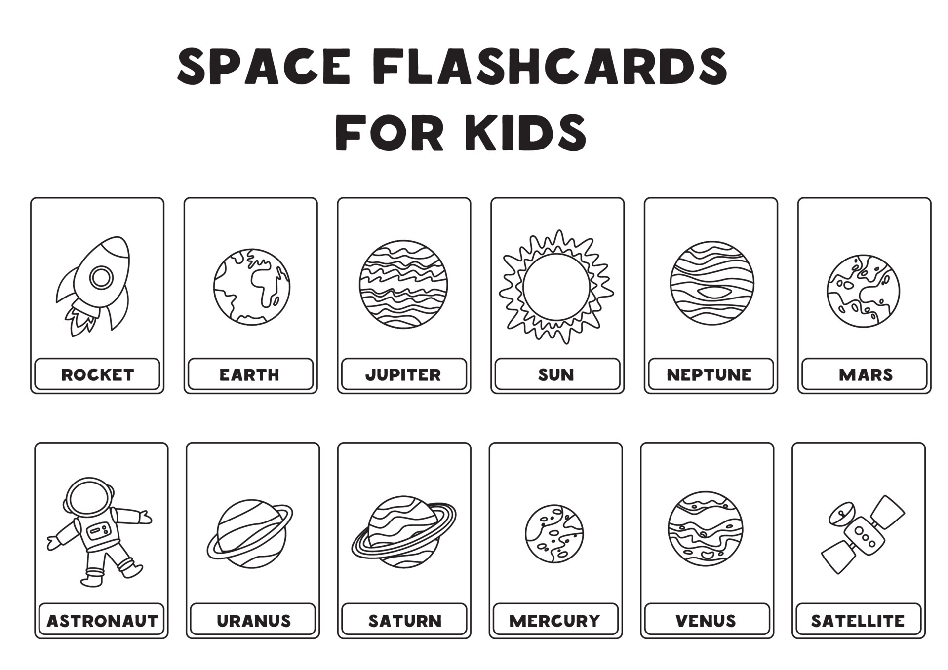 Printable Solar System Flash Cards