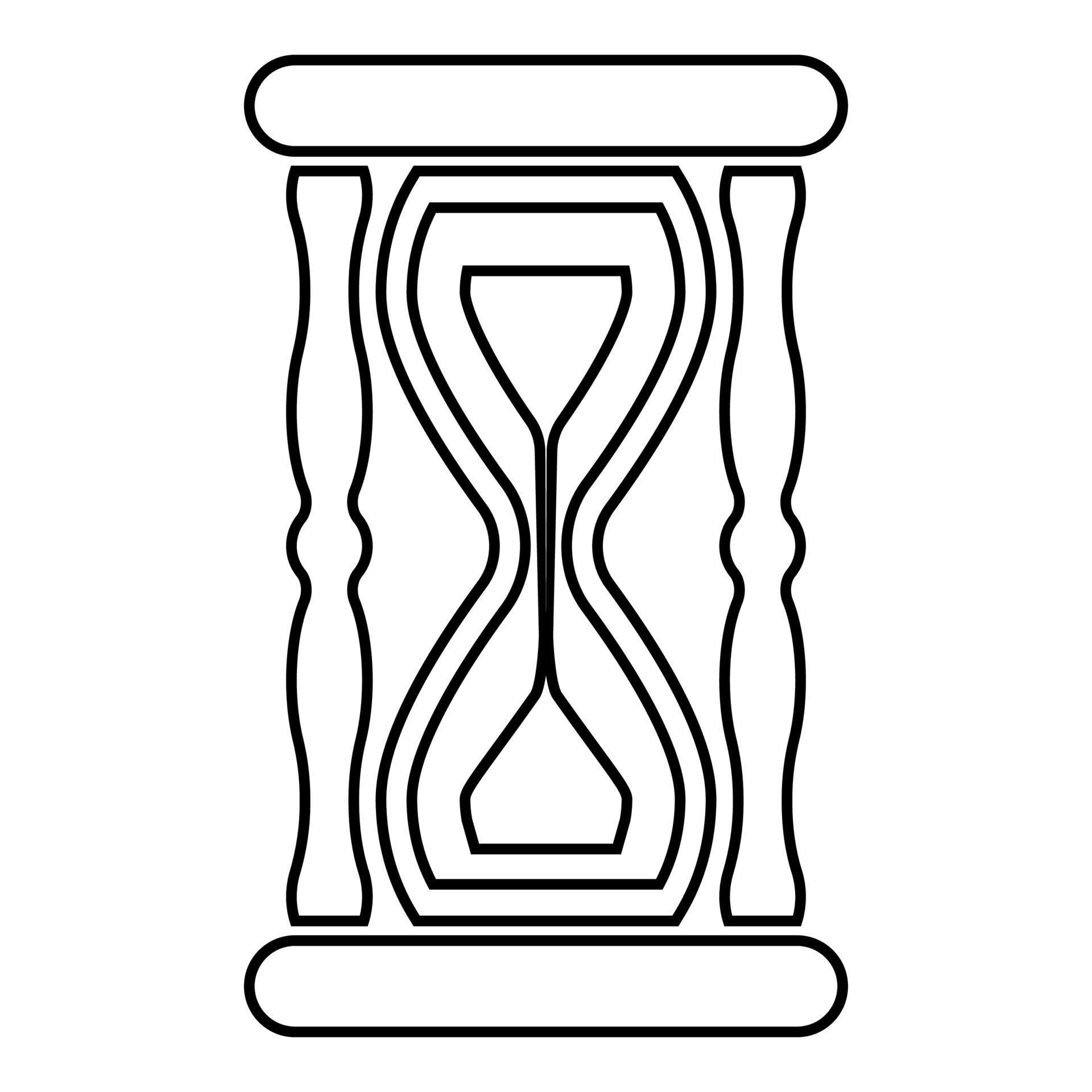 Hourglass Sand clock icon outline black color vector illustration flat ...