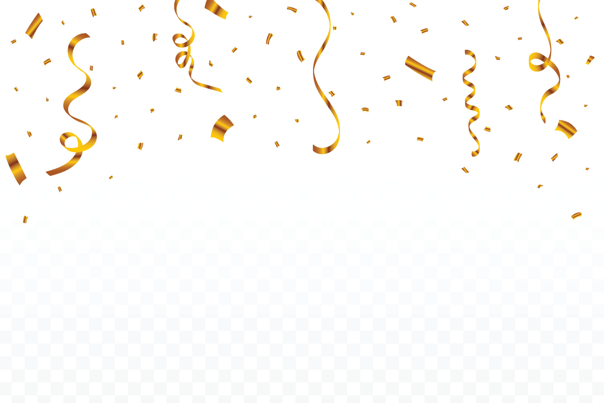 Golden confetti isolated on transparent background. Confetti vector for the carnival background ...
