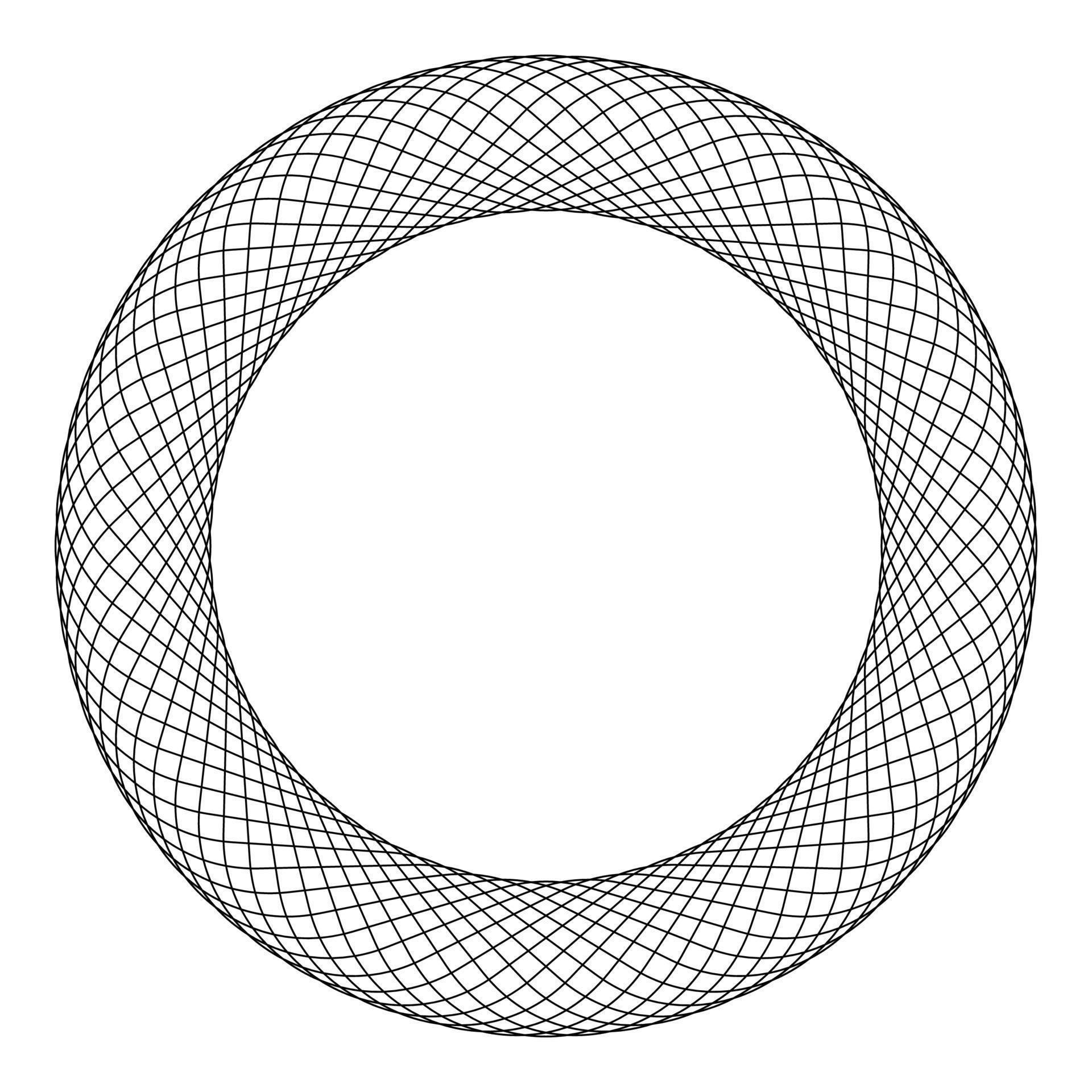 Spirograph element empty in center Abstract concentric symbol icon black color vector ...