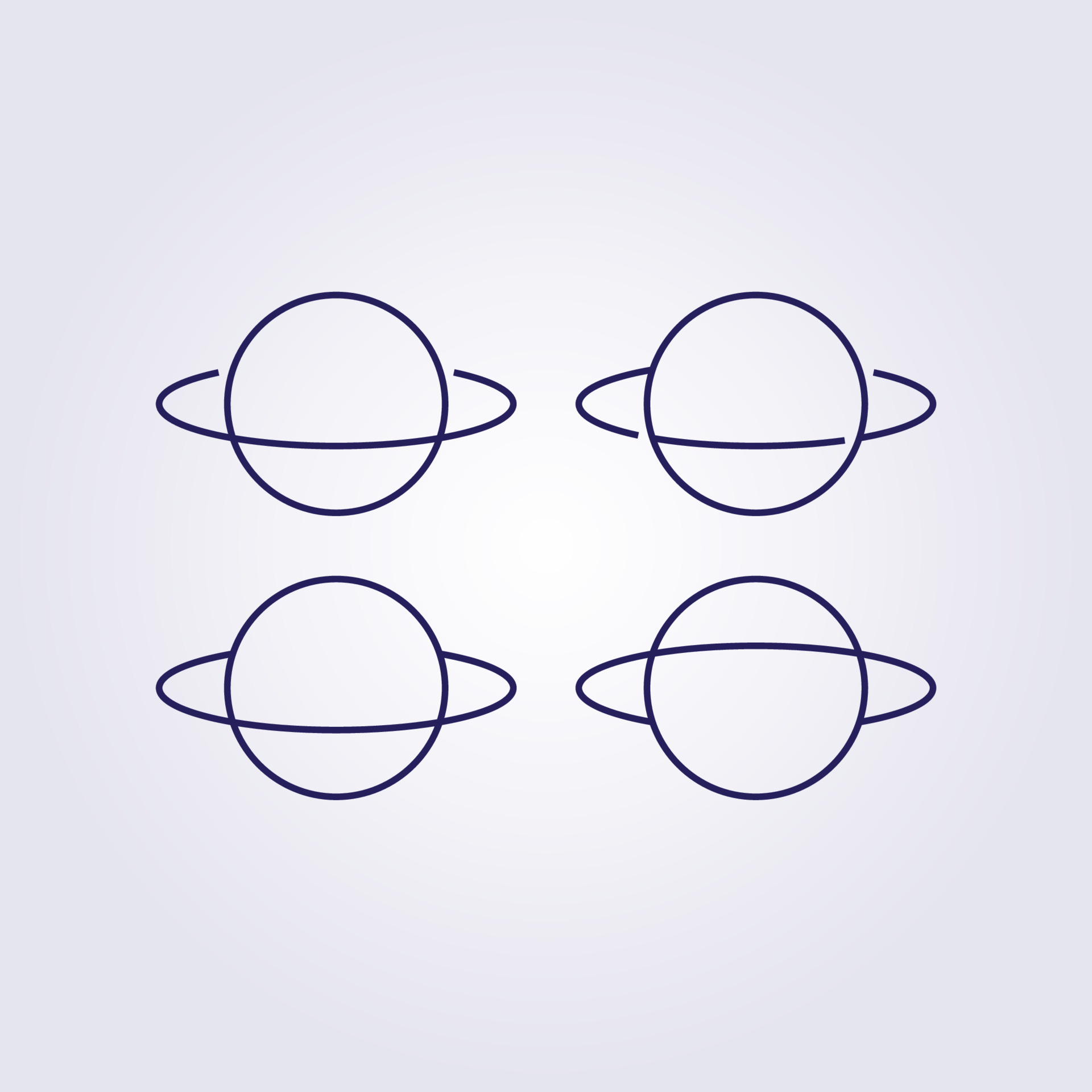 planet symbol icon draw logo simple minimalist line art set bundle ...