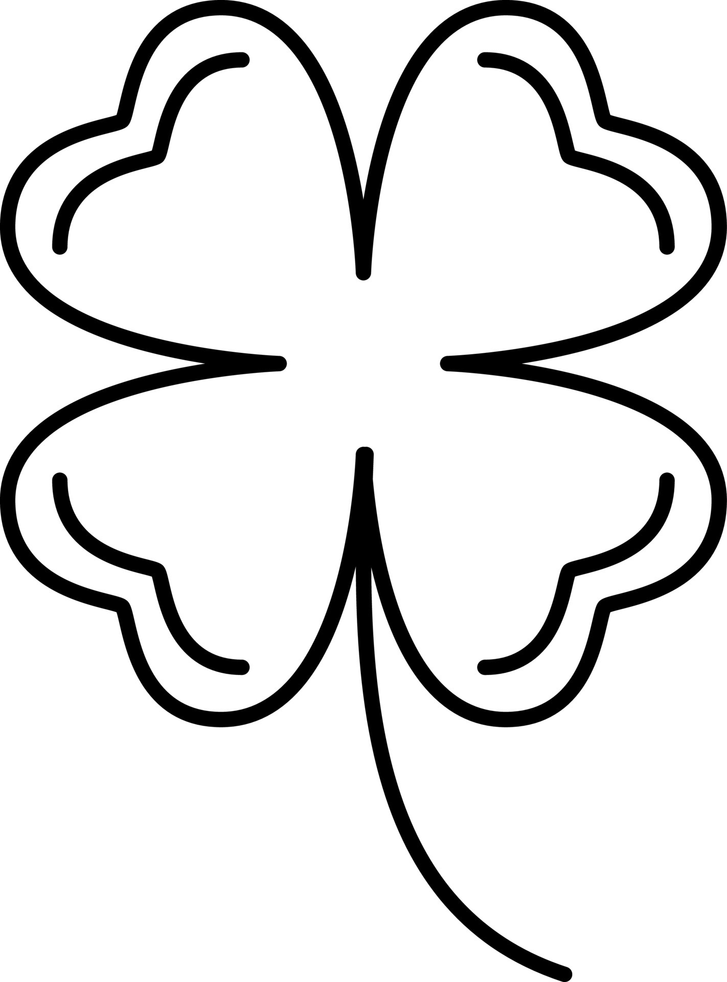 Four Leaf Clover Outline Icon Vector 5163245 Vector Art At Vecteezy