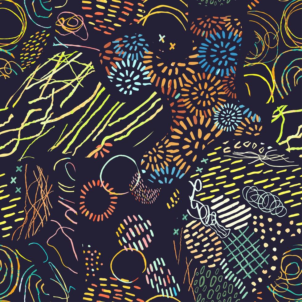 Seamless pattern with hand drawn abstract lines, doodles 5171524 Vector ...