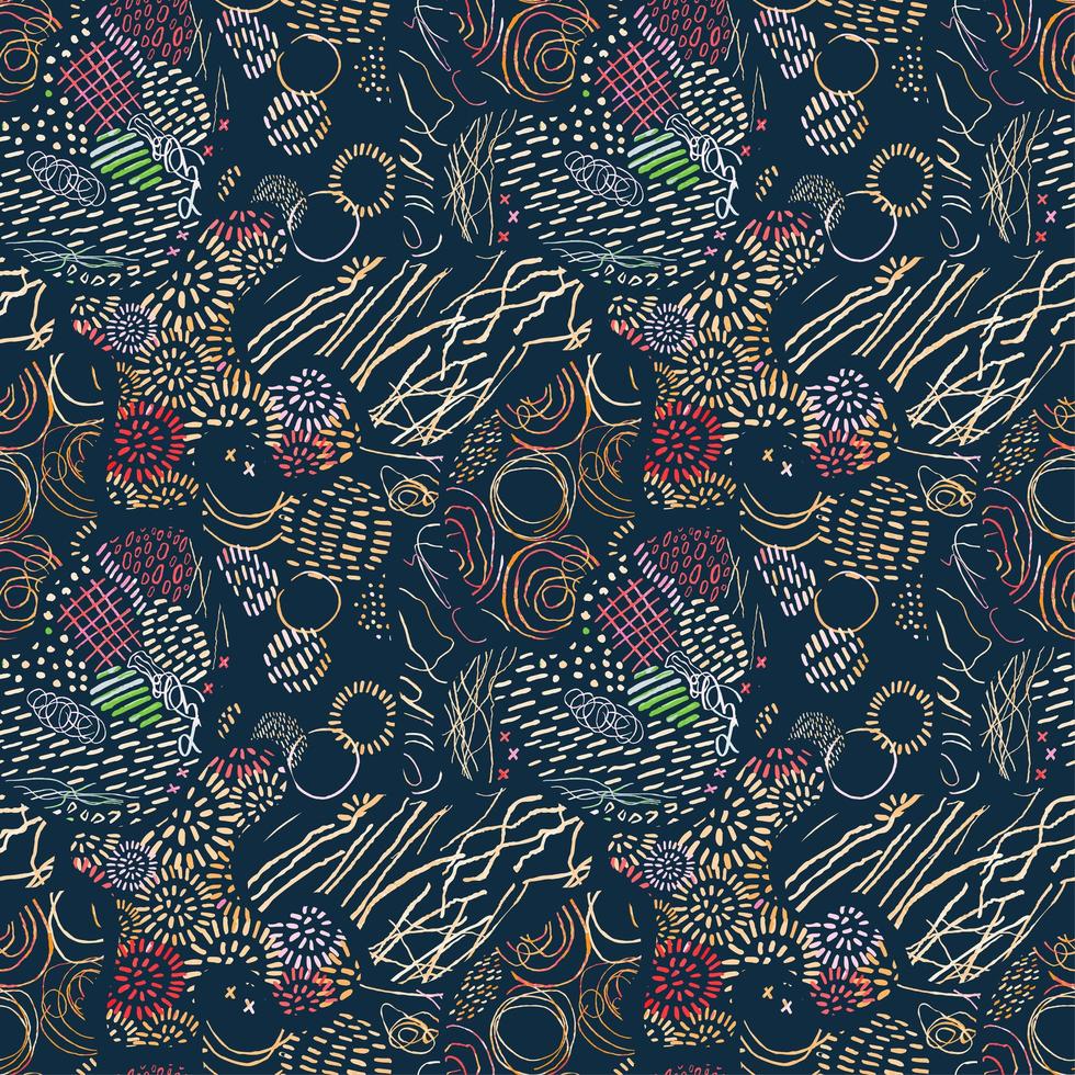 Seamless pattern with hand drawn abstract lines, doodles 5172280 Vector ...