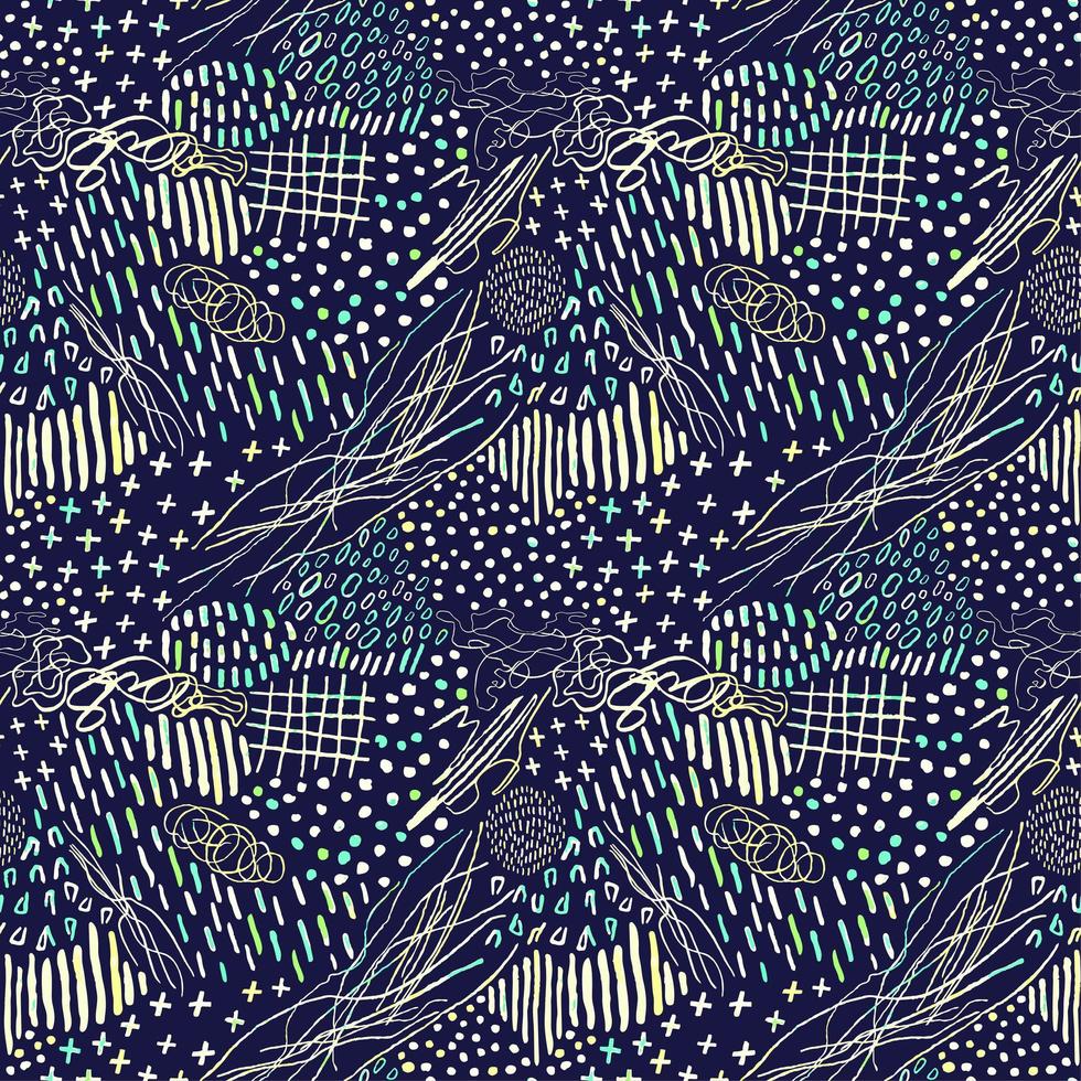Seamless pattern with hand drawn abstract lines, doodles 5172364 Vector ...