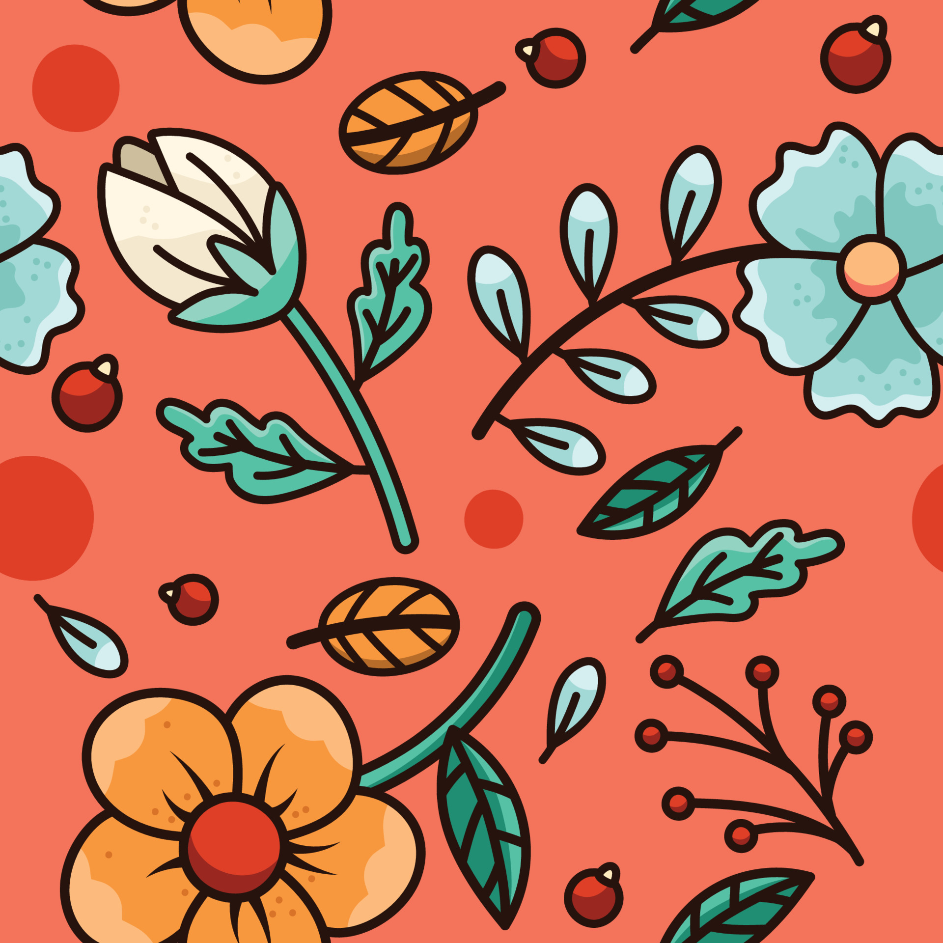 Floral Spring Seamless Pattern 5172488 Vector Art at Vecteezy