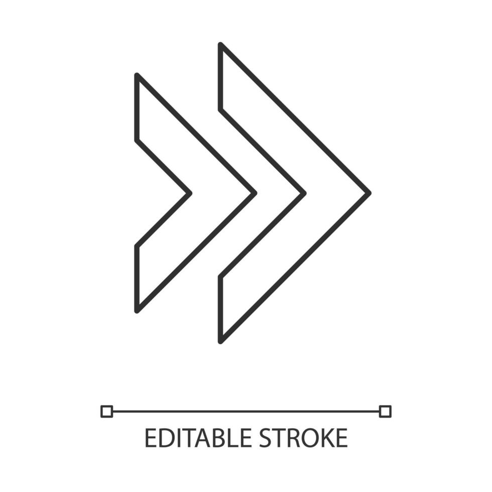 Double Arrow Linear Icon Rewinding Button Navigation Pointer Indicator Next Forward Arrow