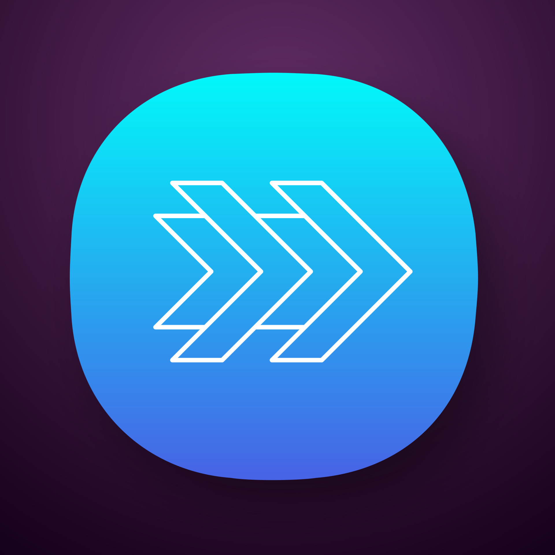 Double Arrows App Icon Fast Forward Right Arrowheads Rewinding Button Navigation Pointer