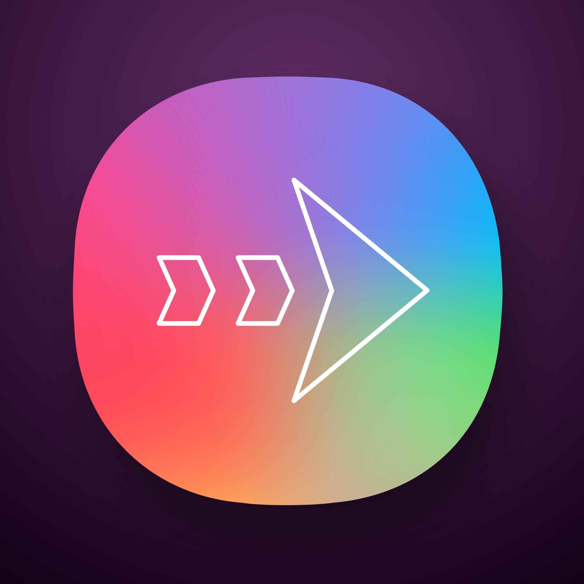 Dashed arrow app icon. Arrowhead showing right shift and direction. Rightward arrow. Indicator ...