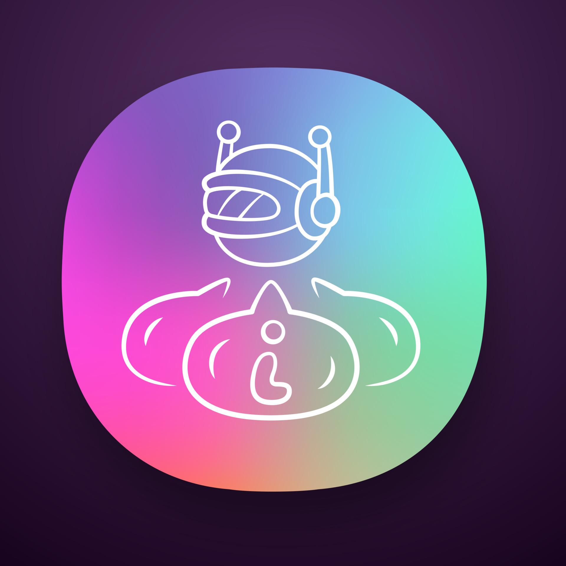 Informational Bot App Icon Robot Virtual Assistant Artificial
