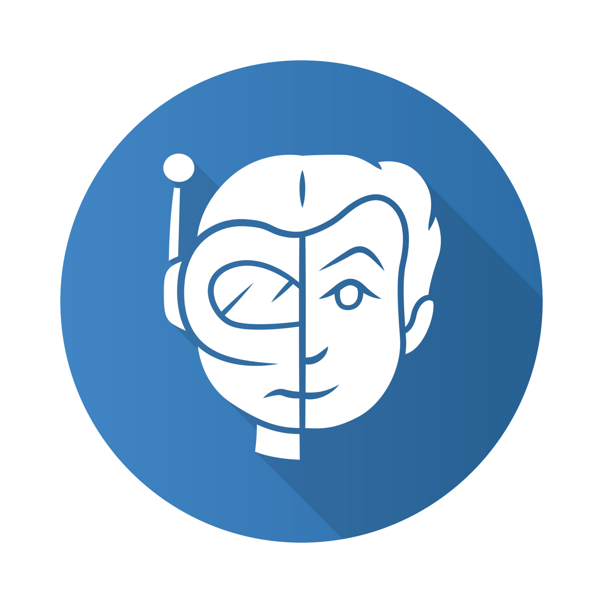 Bot Impersonator Flat Design Long Shadow Glyph Icon Automated Hacking False Identity Robot