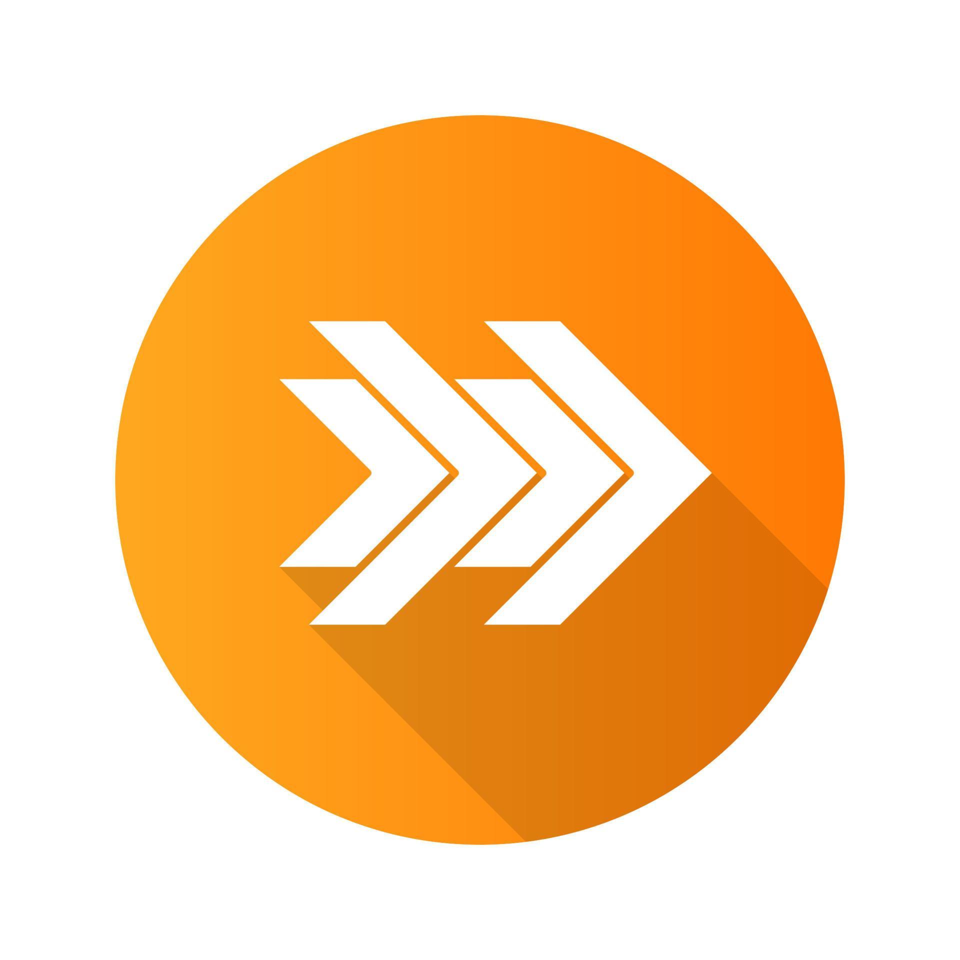 Double arrows flat design long shadow glyph icon. Fast forward right arrowhead. Rewinding button ...