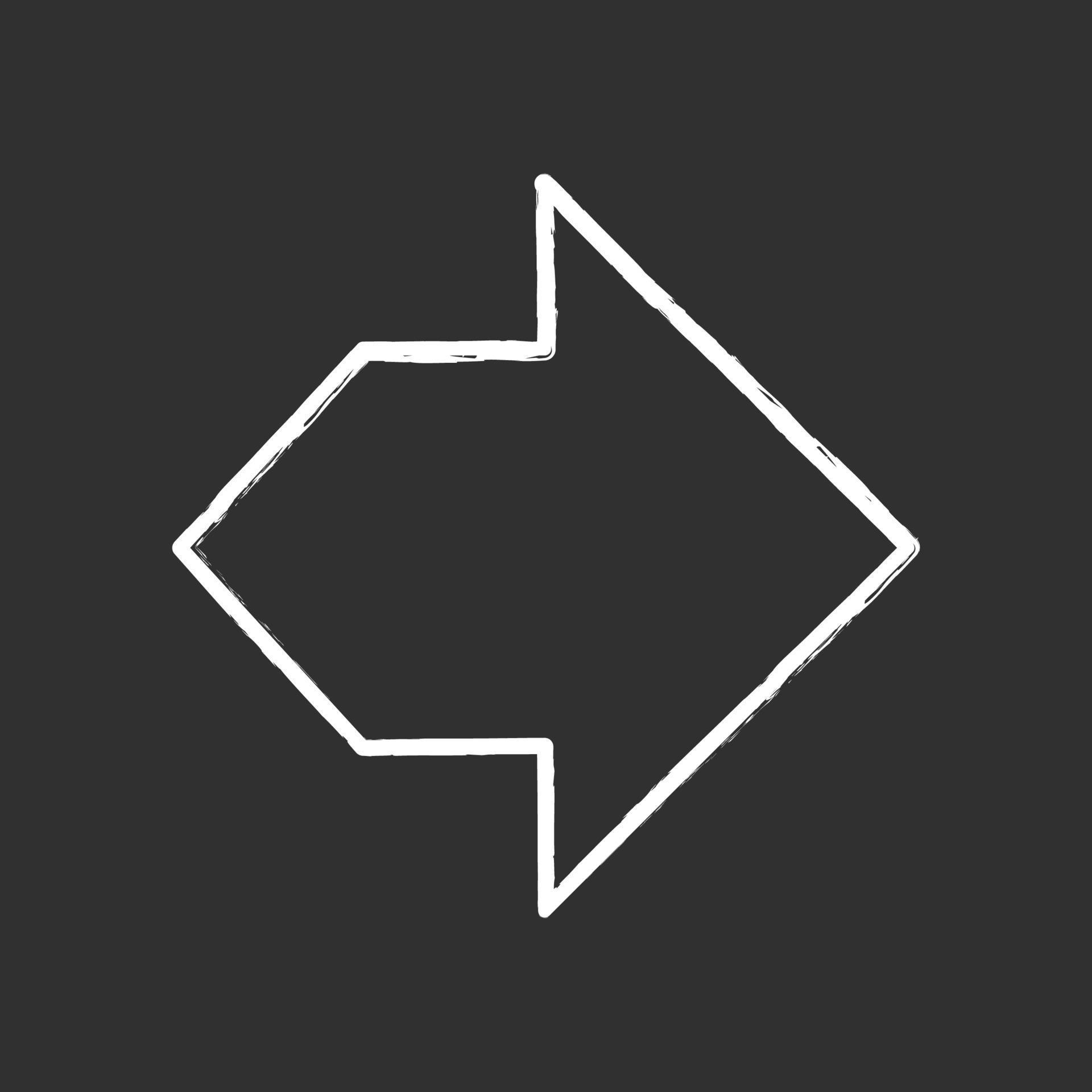 Double arrow chalk icon. Two way navigation arrow. Pointing cursor. Path indicator, movement ...