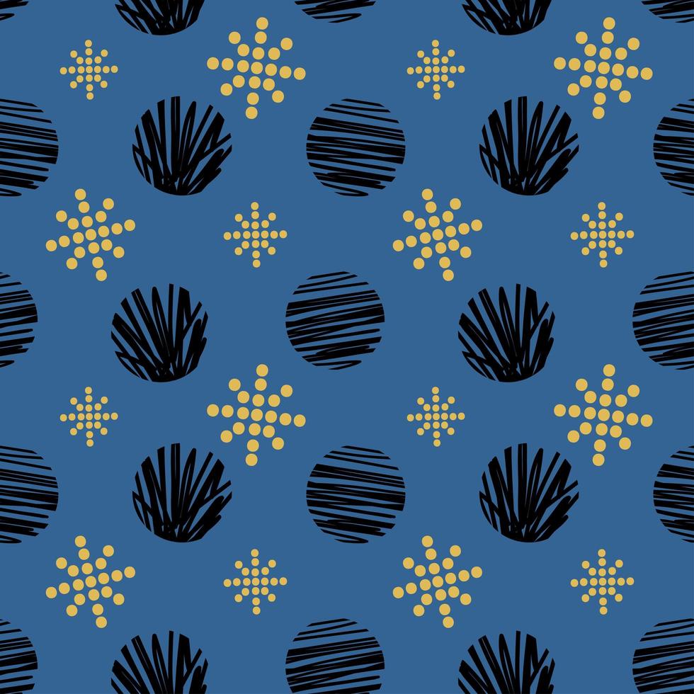 Winter abstract geometric seamless pattern with circles, snowflake ...