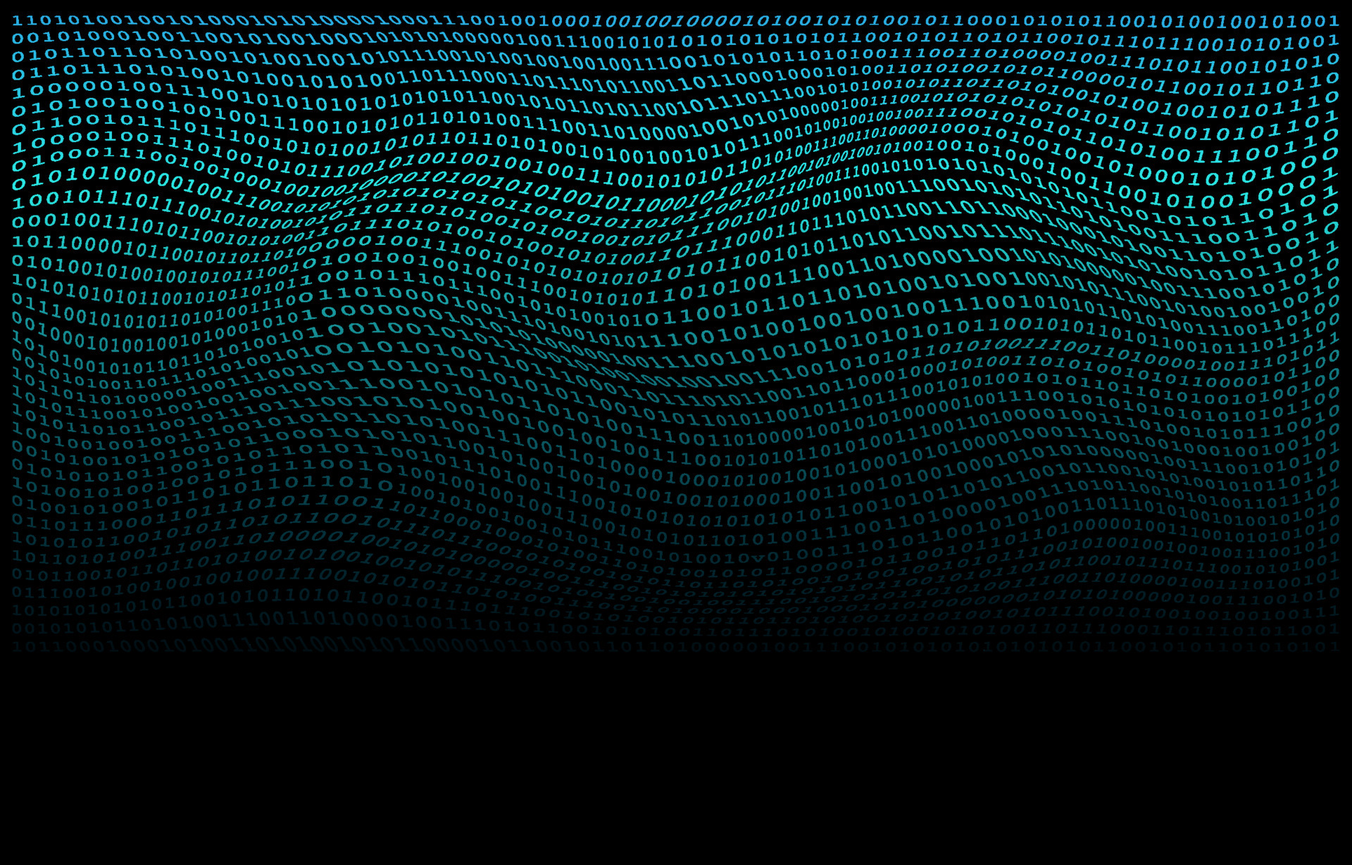 Binary code wavy on black background for digital, technology concept ...