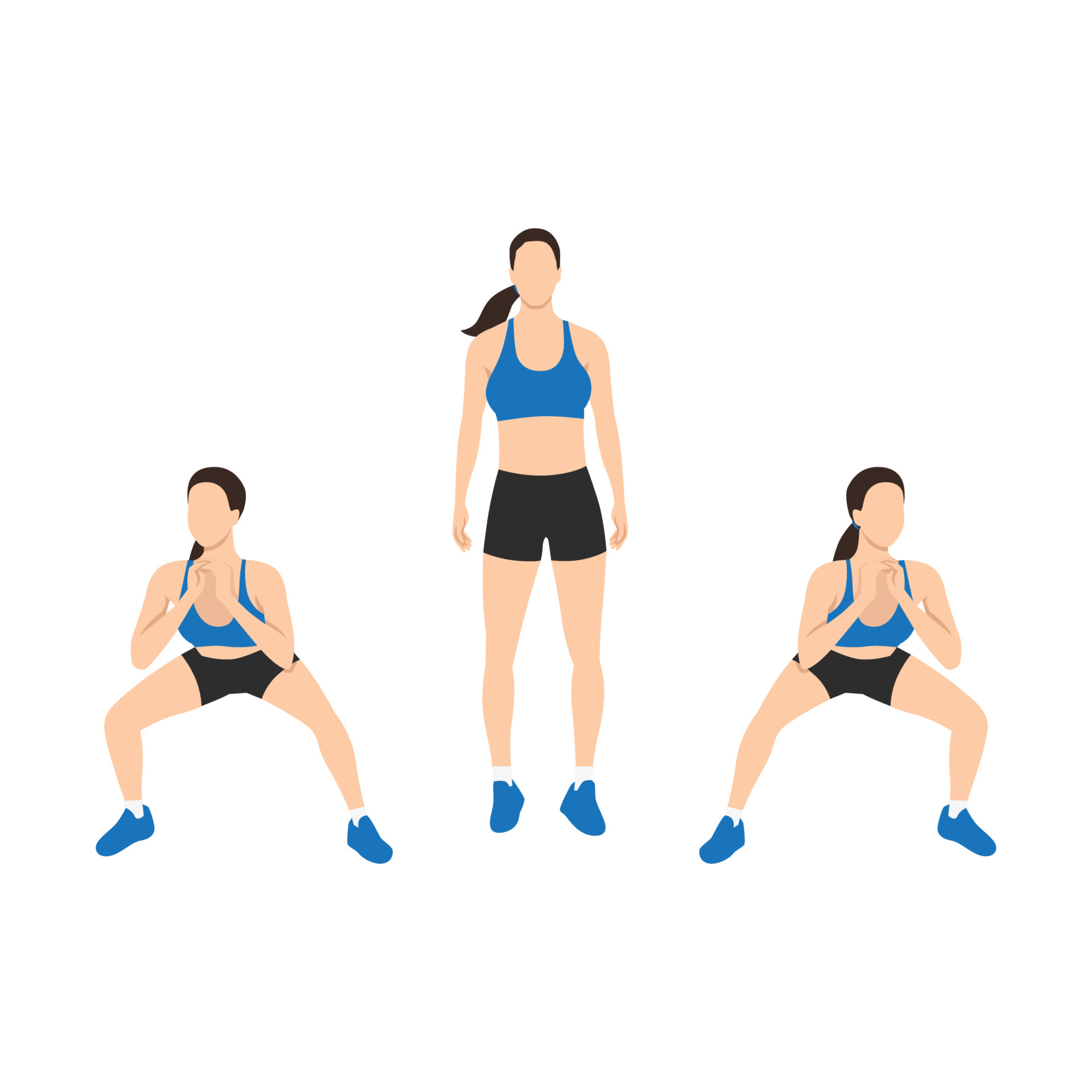 Woman doing Side to side squats exercise 5178610 Vector Art at Vecteezy Woman doing Side to side squats exercise 5178610 Vector Art at Vecteezy