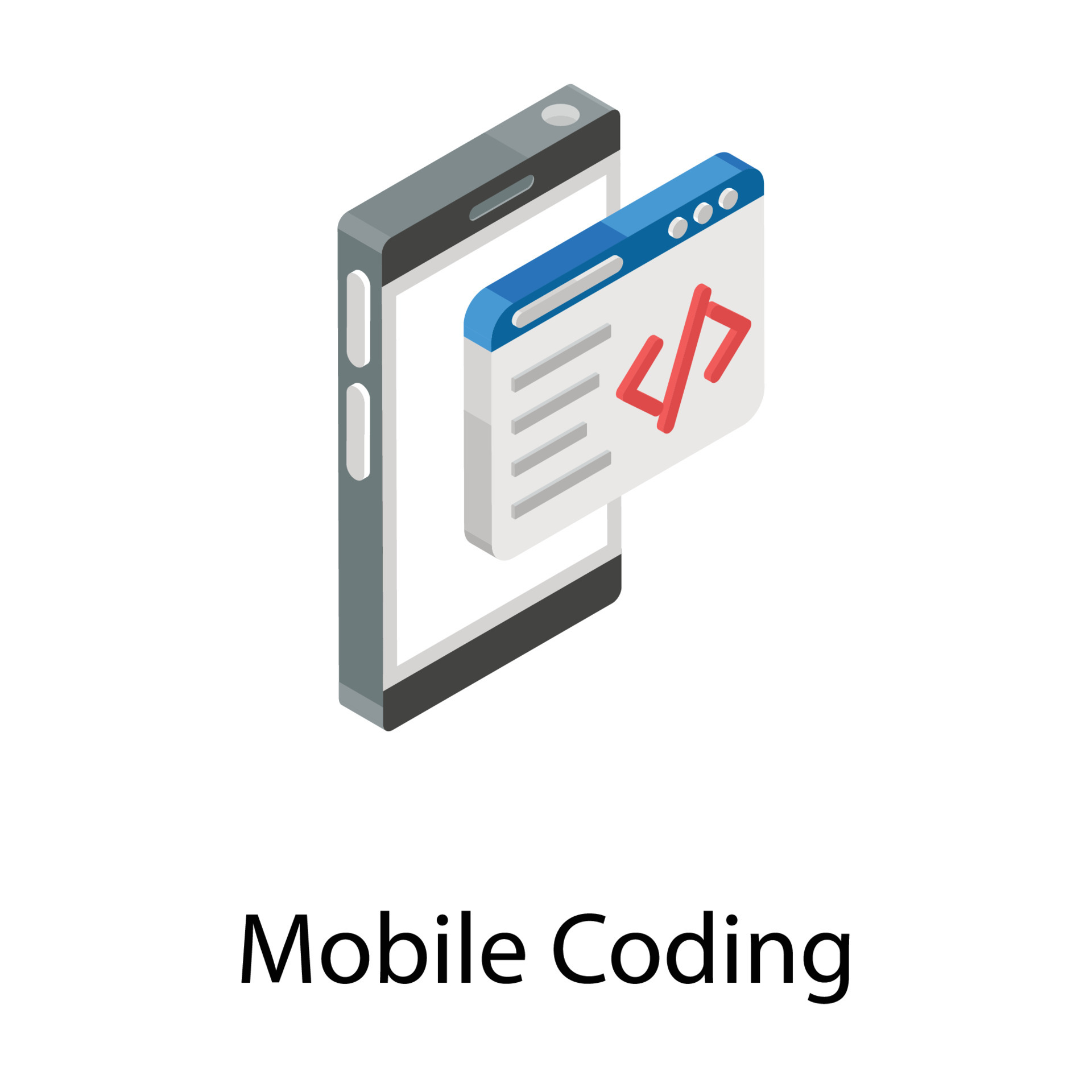 Mobile Coding Concepts 5180142 Vector Art at Vecteezy