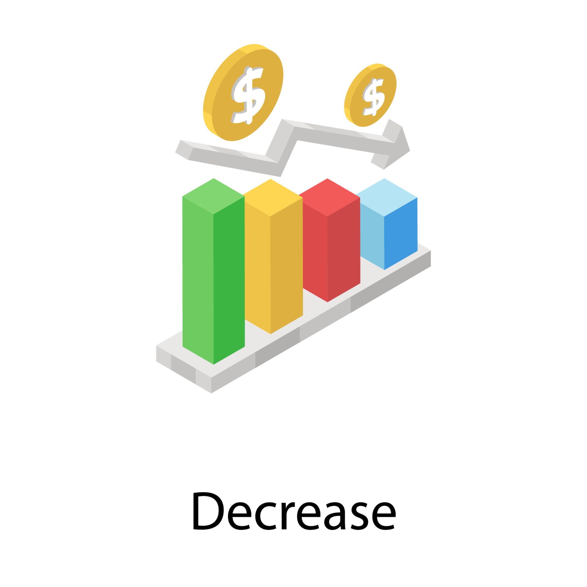 Financial Decrease Concepts 5180922 Vector Art at Vecteezy