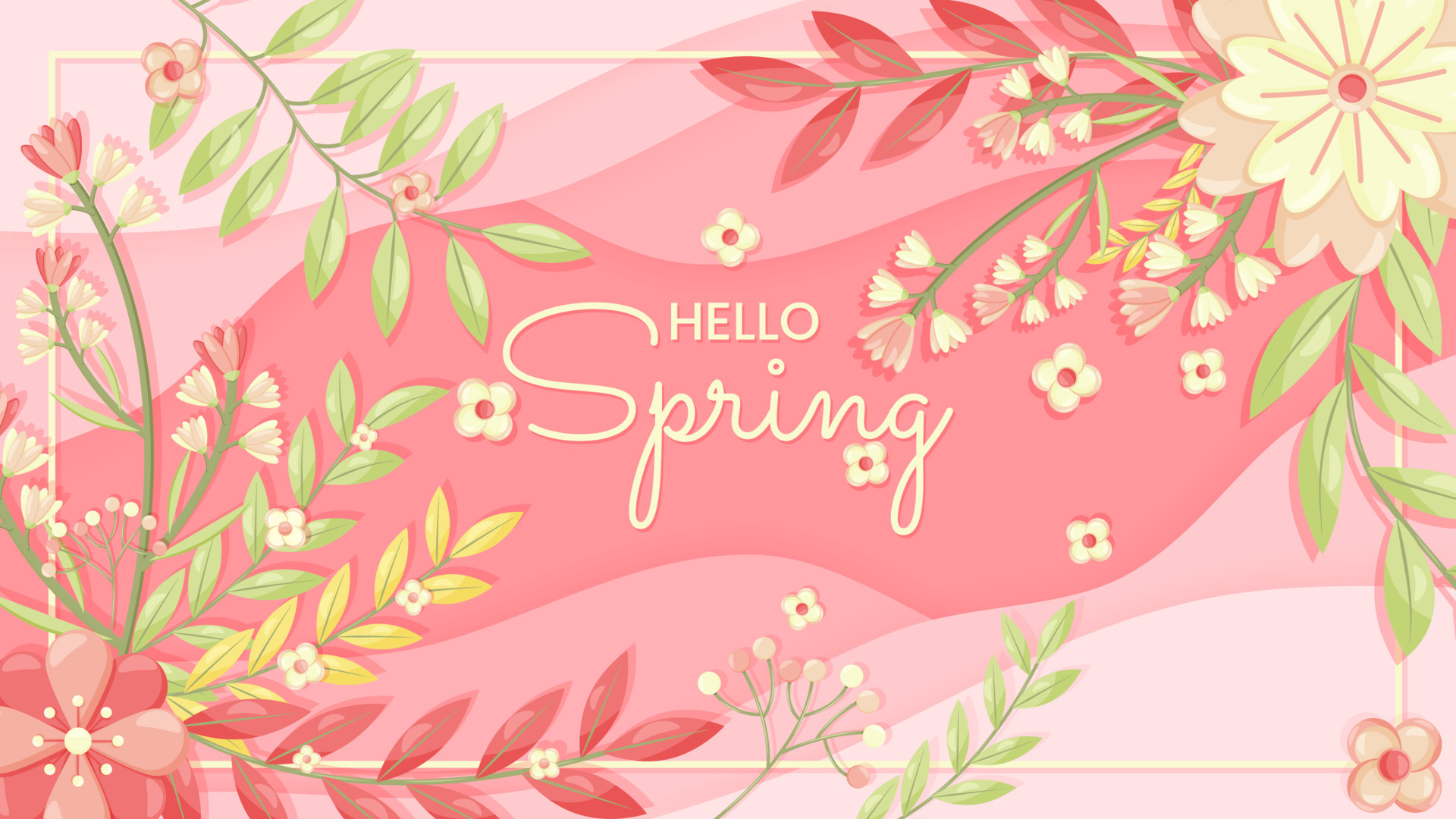 Hello Spring Floral Background 5182870 Vector Art at Vecteezy