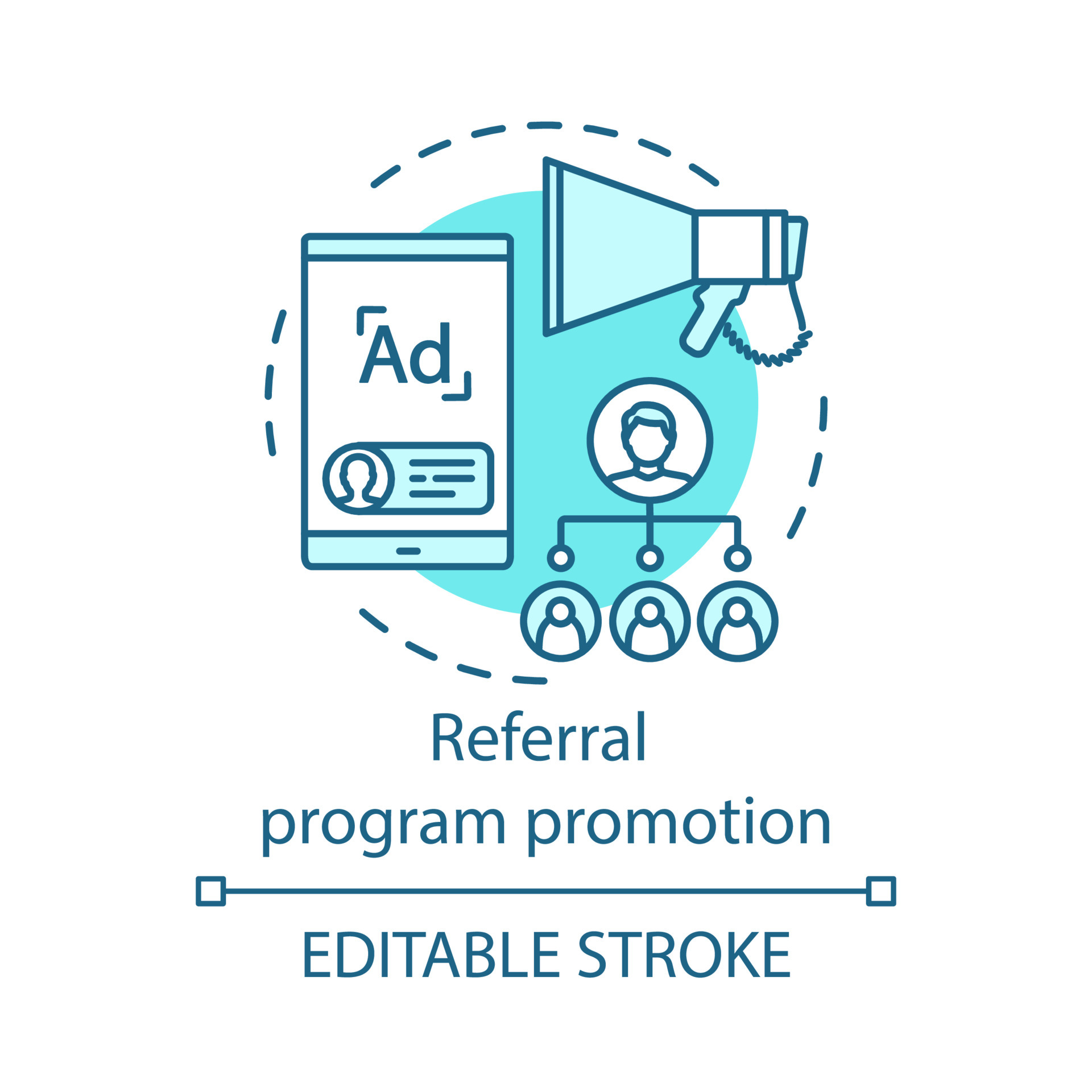 Referral Program Promotion Concept Icon Marketing Idea Thin Line