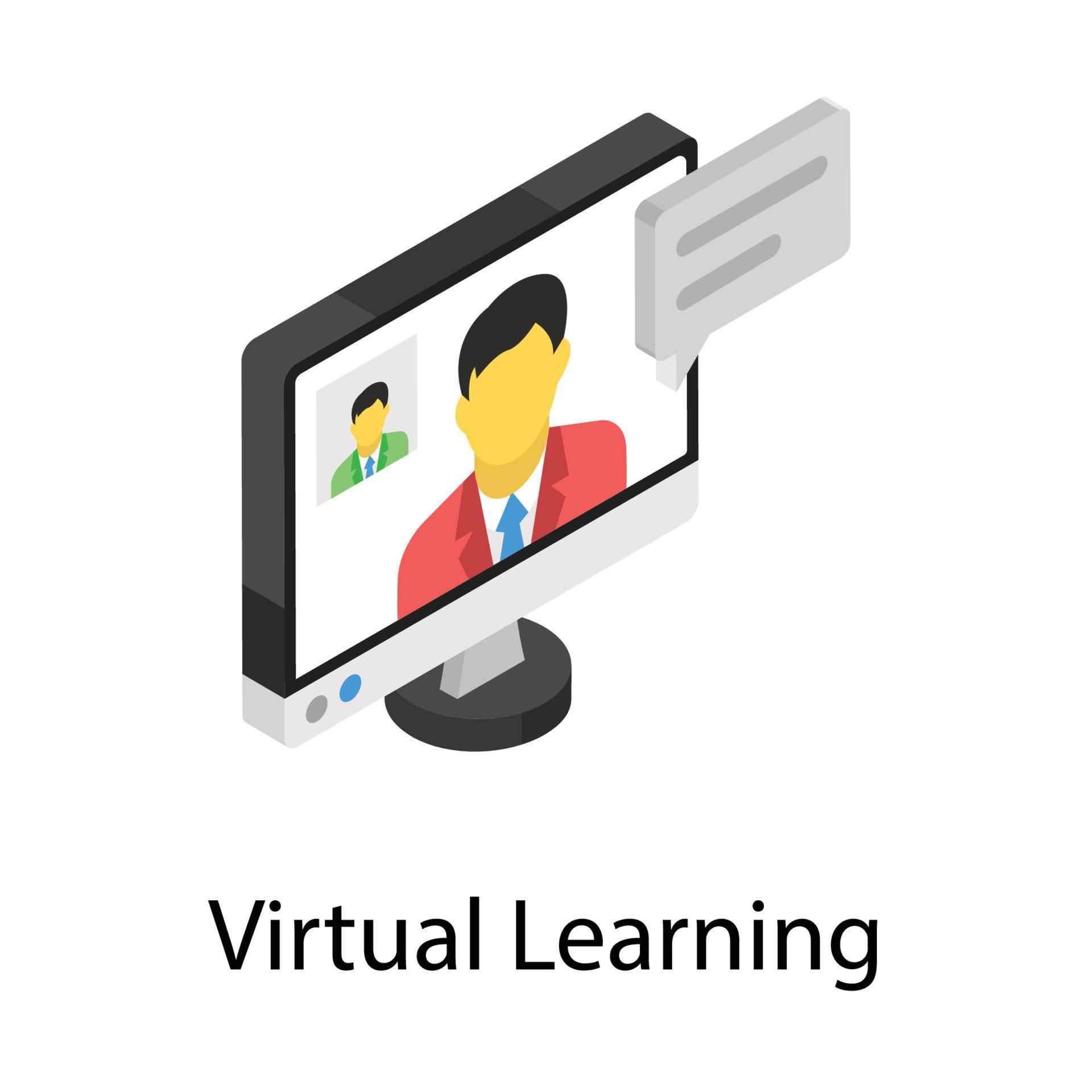 Virtual Learning Concepts 5187333 Vector Art at Vecteezy