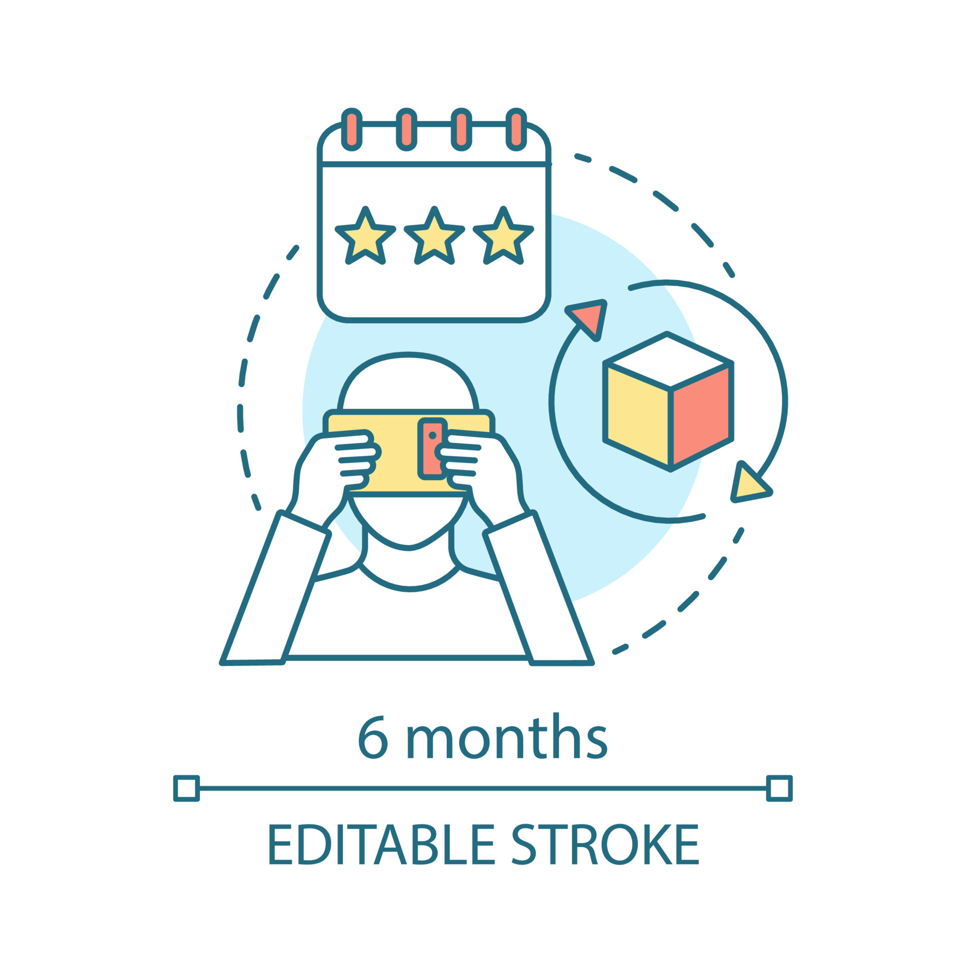 6 Months Concept Icon Ar Tool Subscription Tariff Idea Thin Line