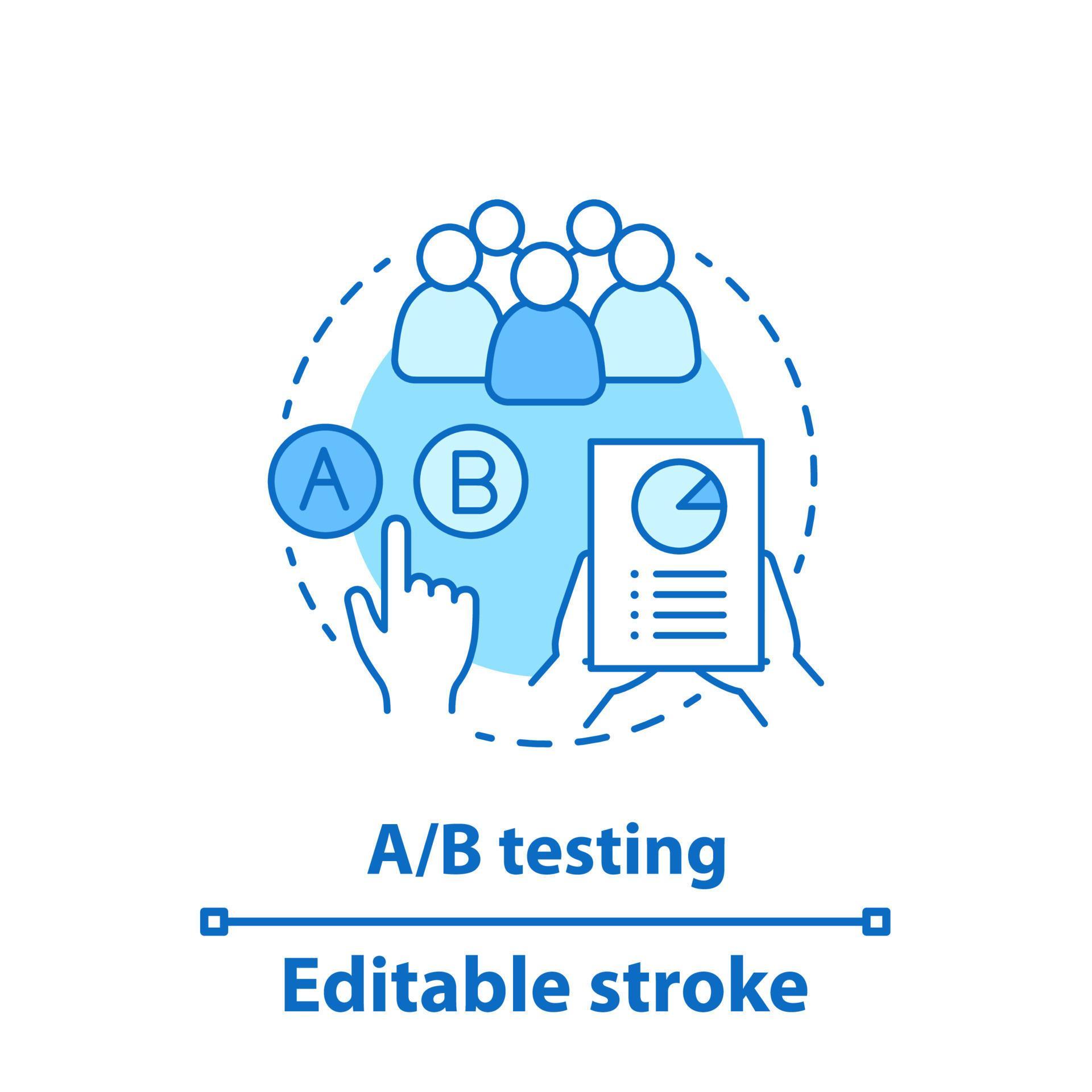 A B Testing Concept Icon Advertising Campaign Idea Thin Line Illustration Digital Marketing