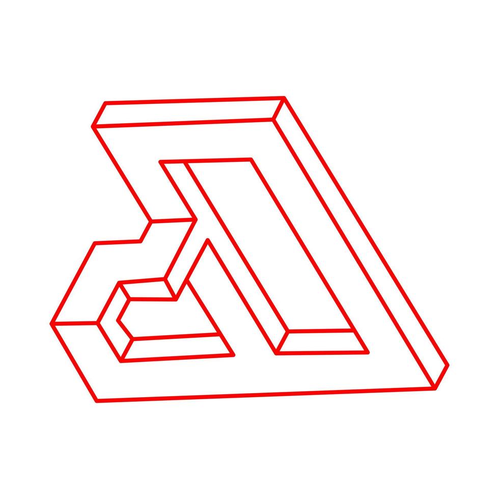 Impossible optical illusion shapes. Optical art objects. Impossible figures. Line art. Logo ...