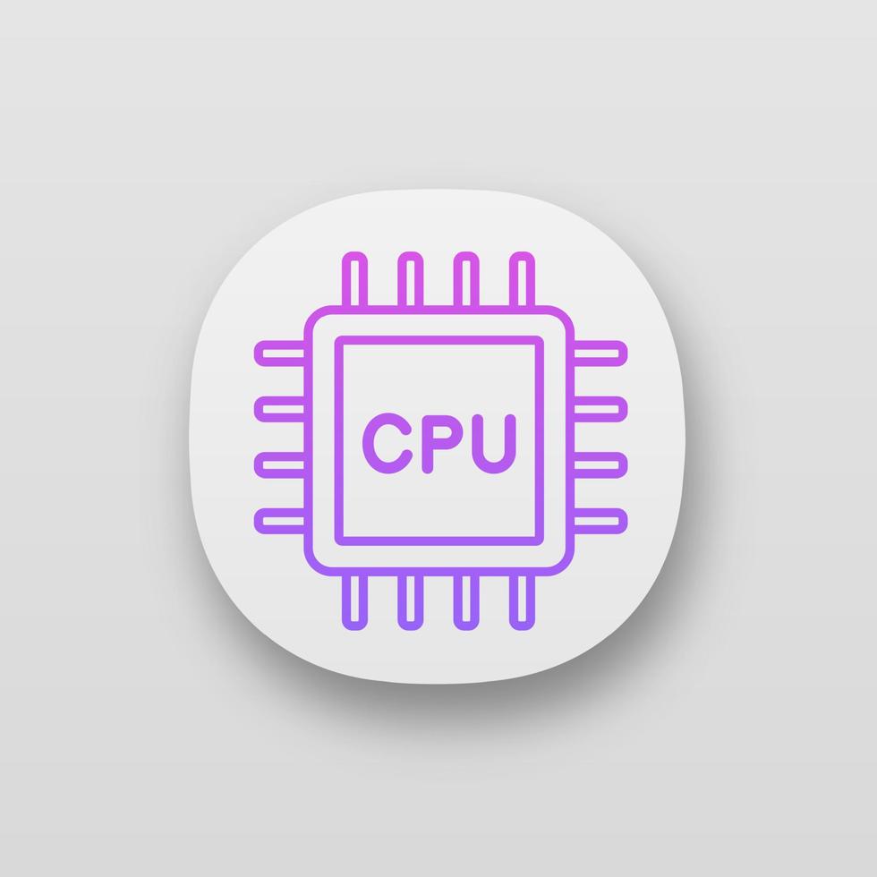 Cpu App Icon Ui Ux User Interface Electronic Microchip Chipset Chip