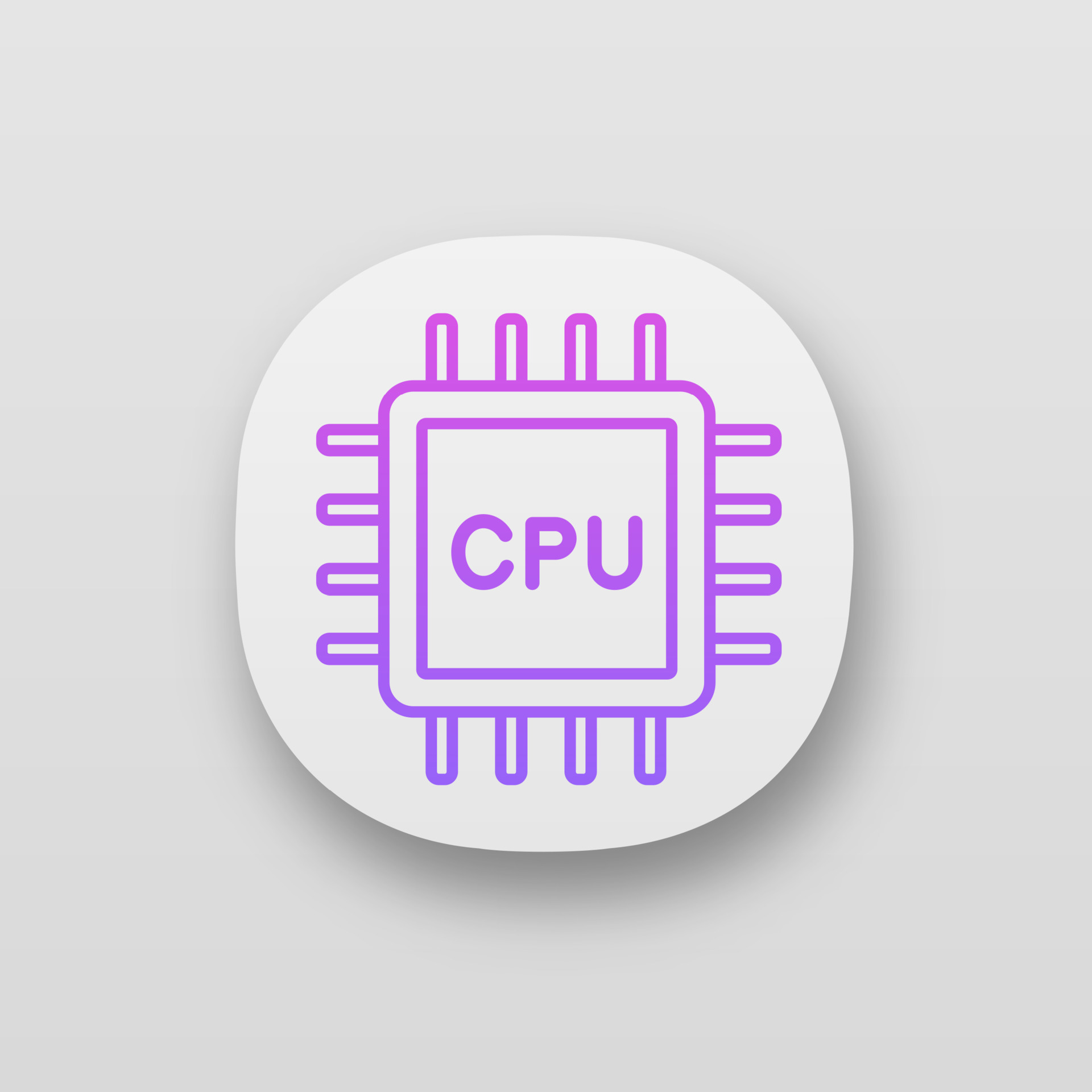Cpu App Icon Ui Ux User Interface Electronic Microchip Chipset Chip Central Processing Unit