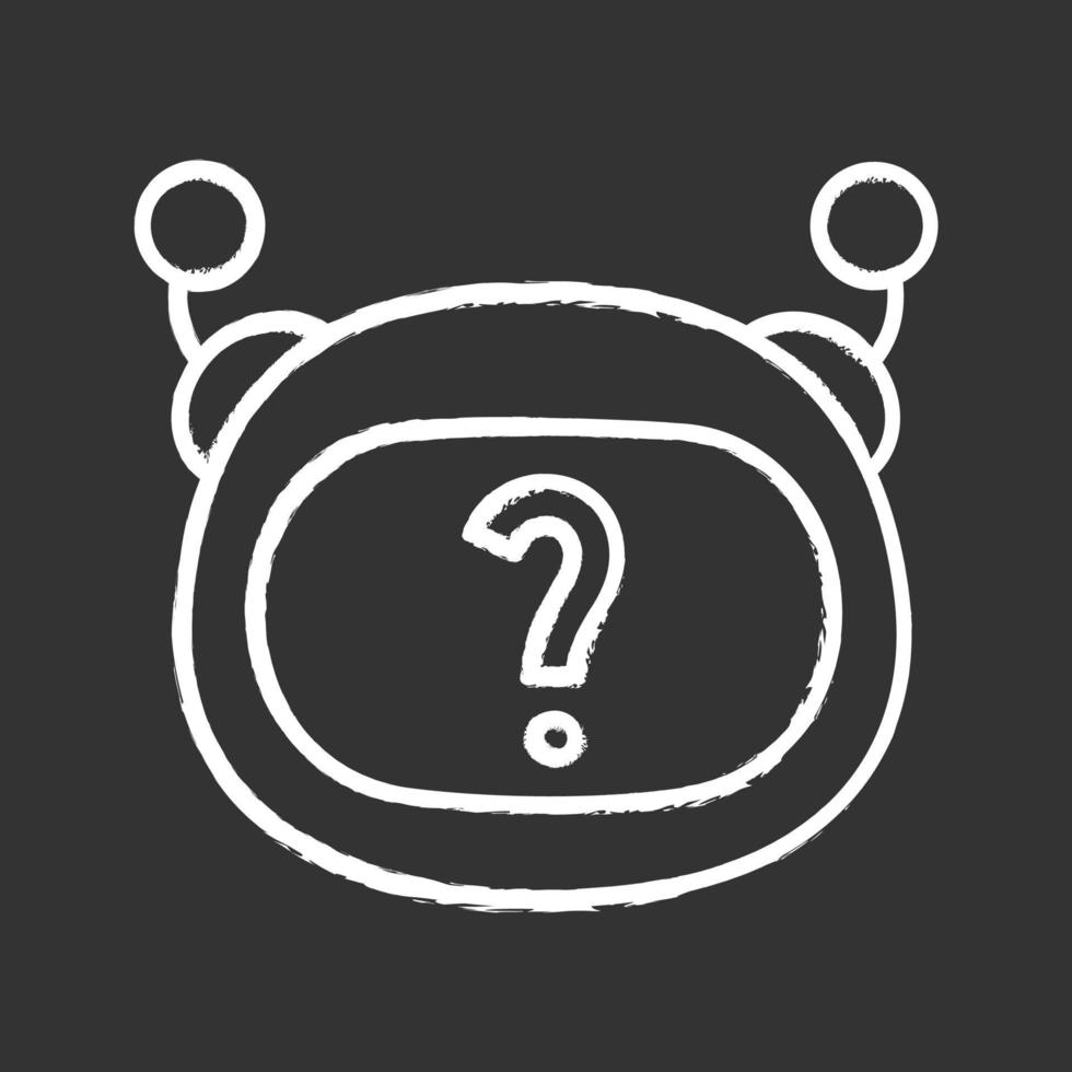 Help Chatbot Chalk Icon Faq Chat Bot Virtual Assistant Robot Face With Question Mark