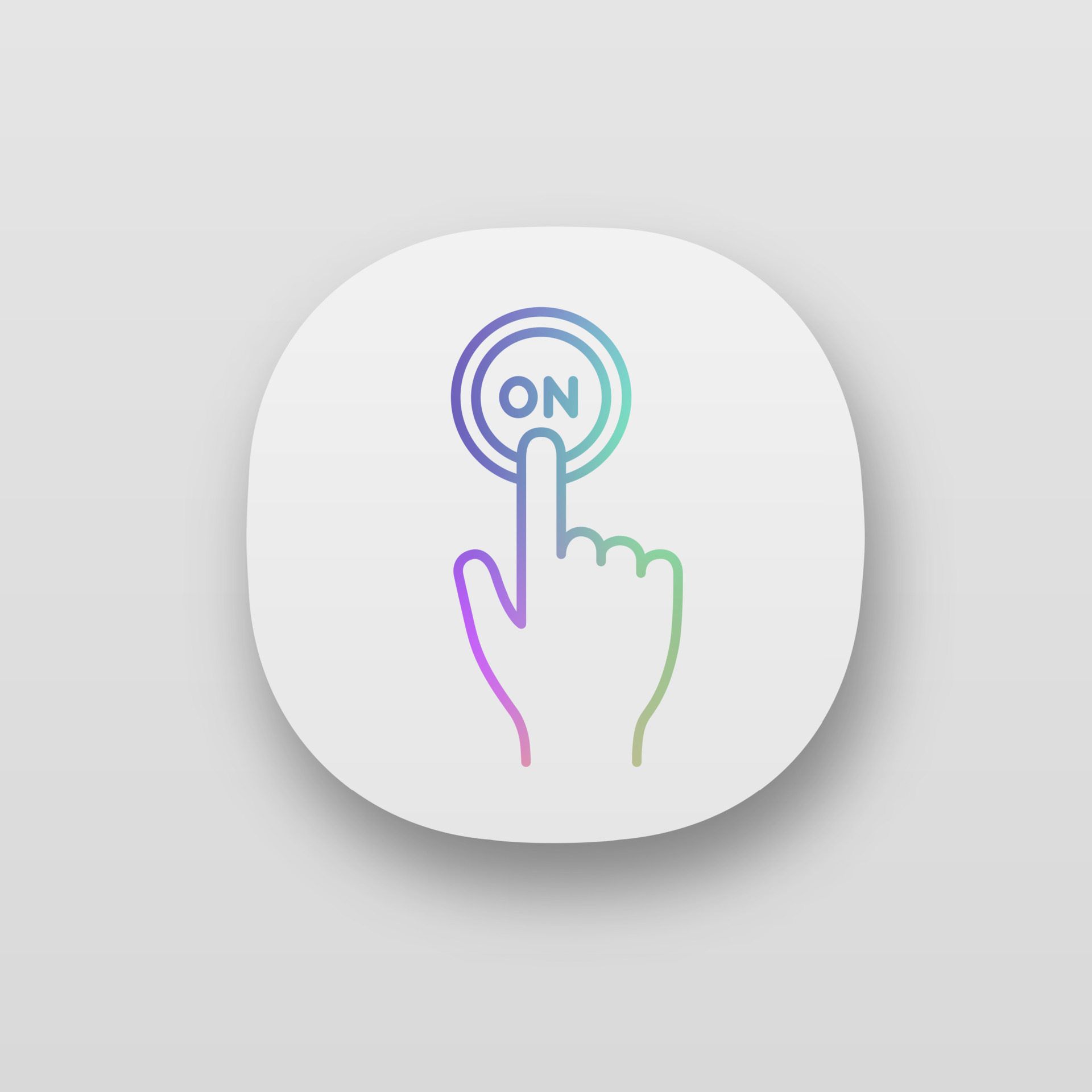 Turn On Button Click App Icon Power Hand Pressing Button Ui Ux User Interface Web Or Mobile