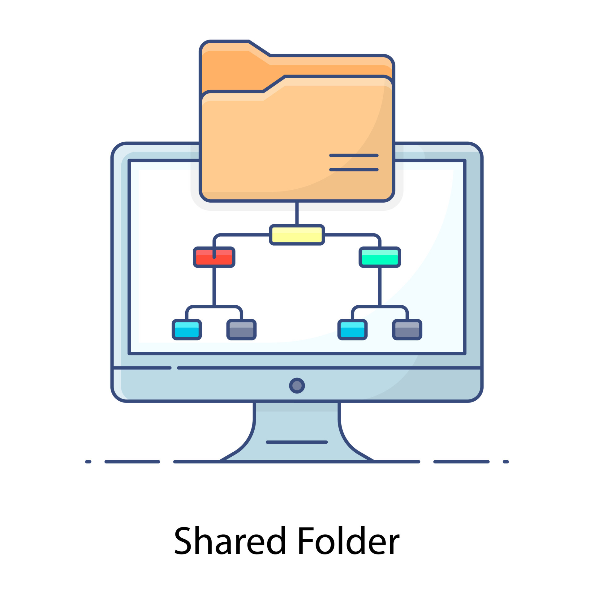 Vector of shared folder, editable icon of data folder 5192391 Vector ...