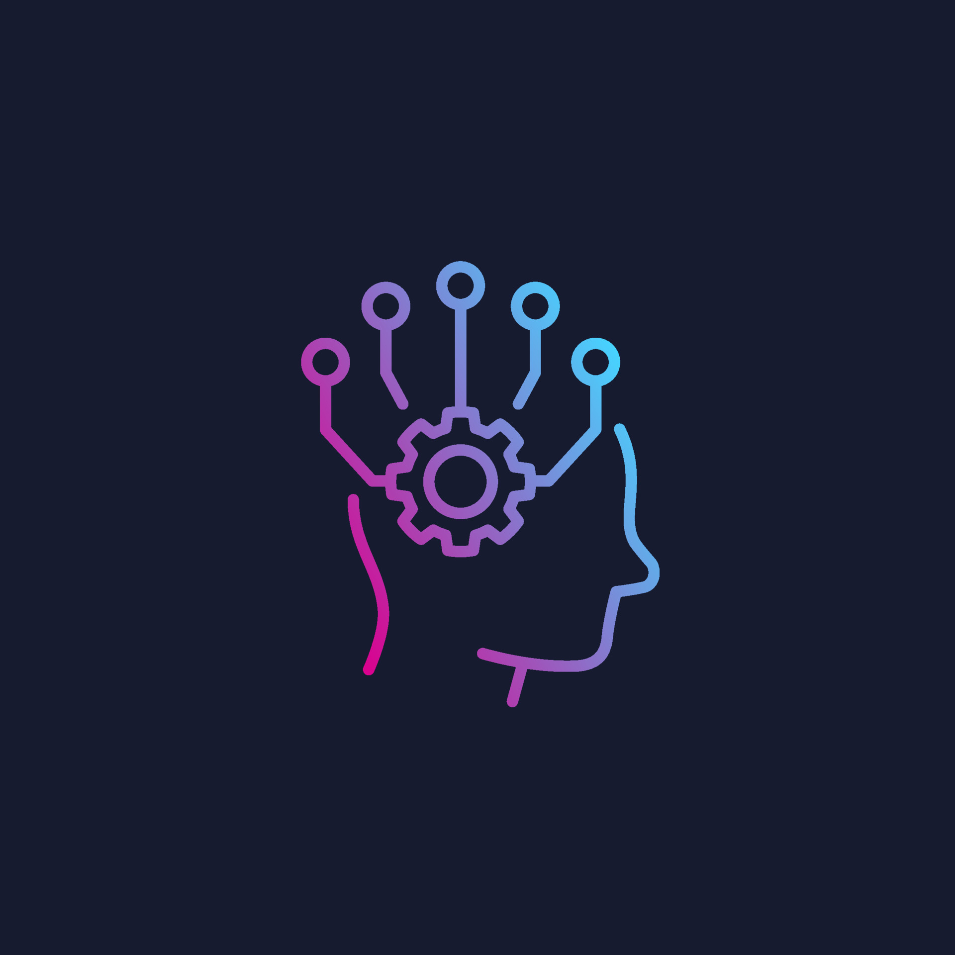 Machine learning, artificial neural network and AI vector linear icon ...