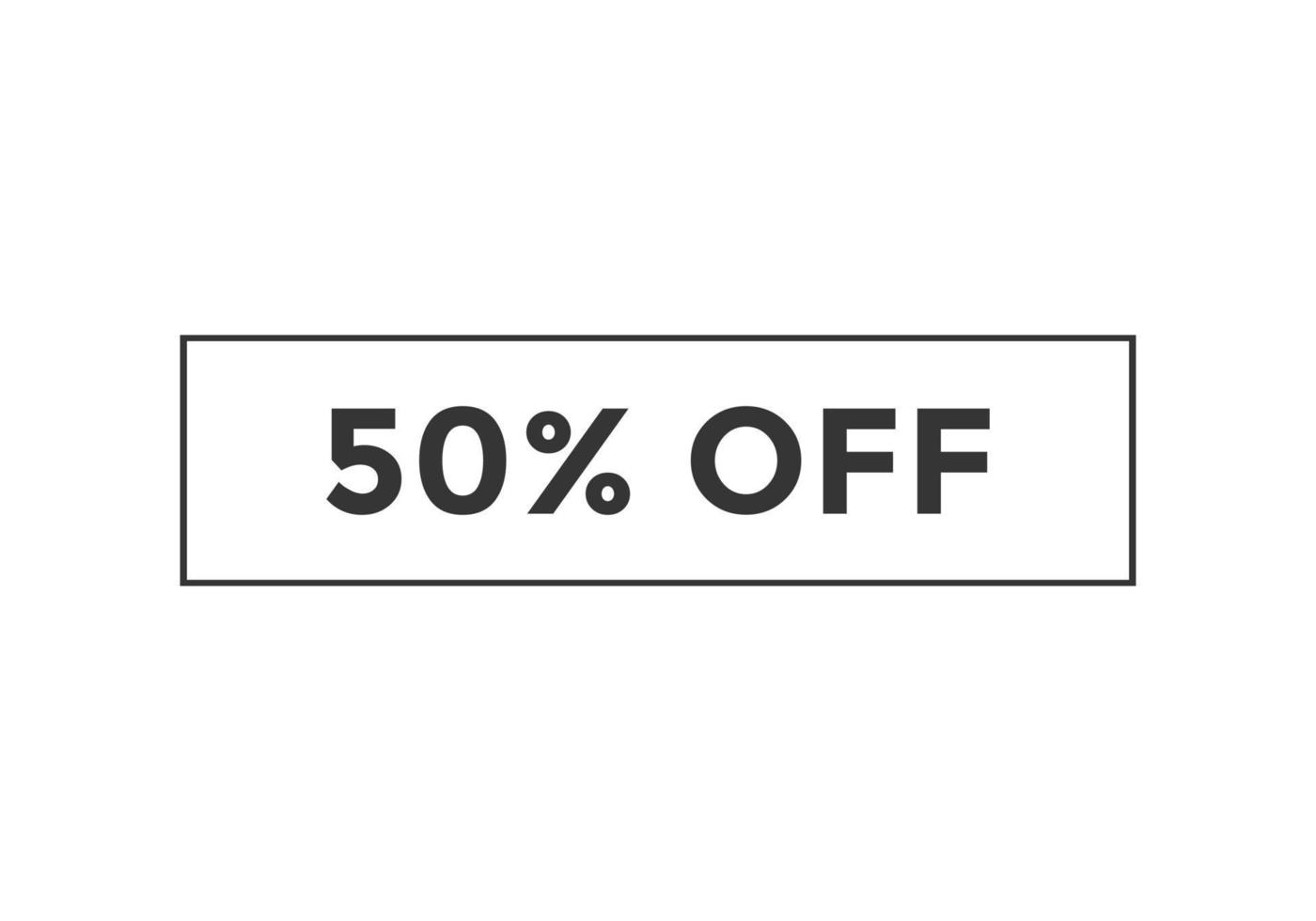50 Percent Off Text Label Icon Sale Discount 50 Percent Off Icon