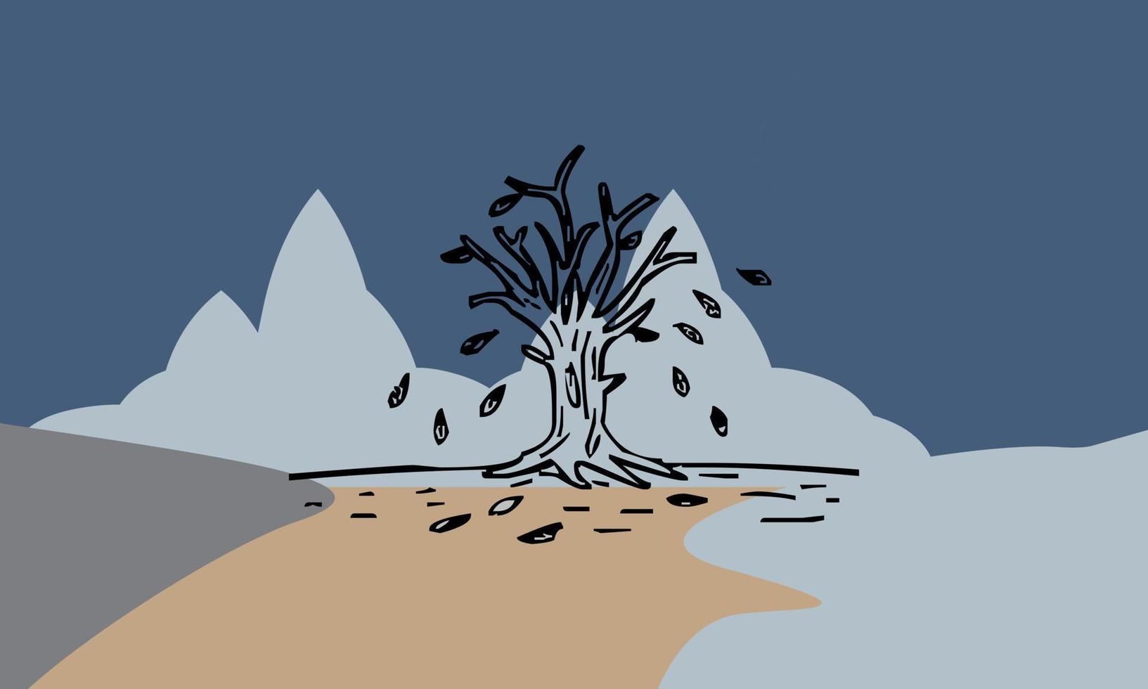 Tree Spring Landscape Abstract vector. Nature Concept Composition ...