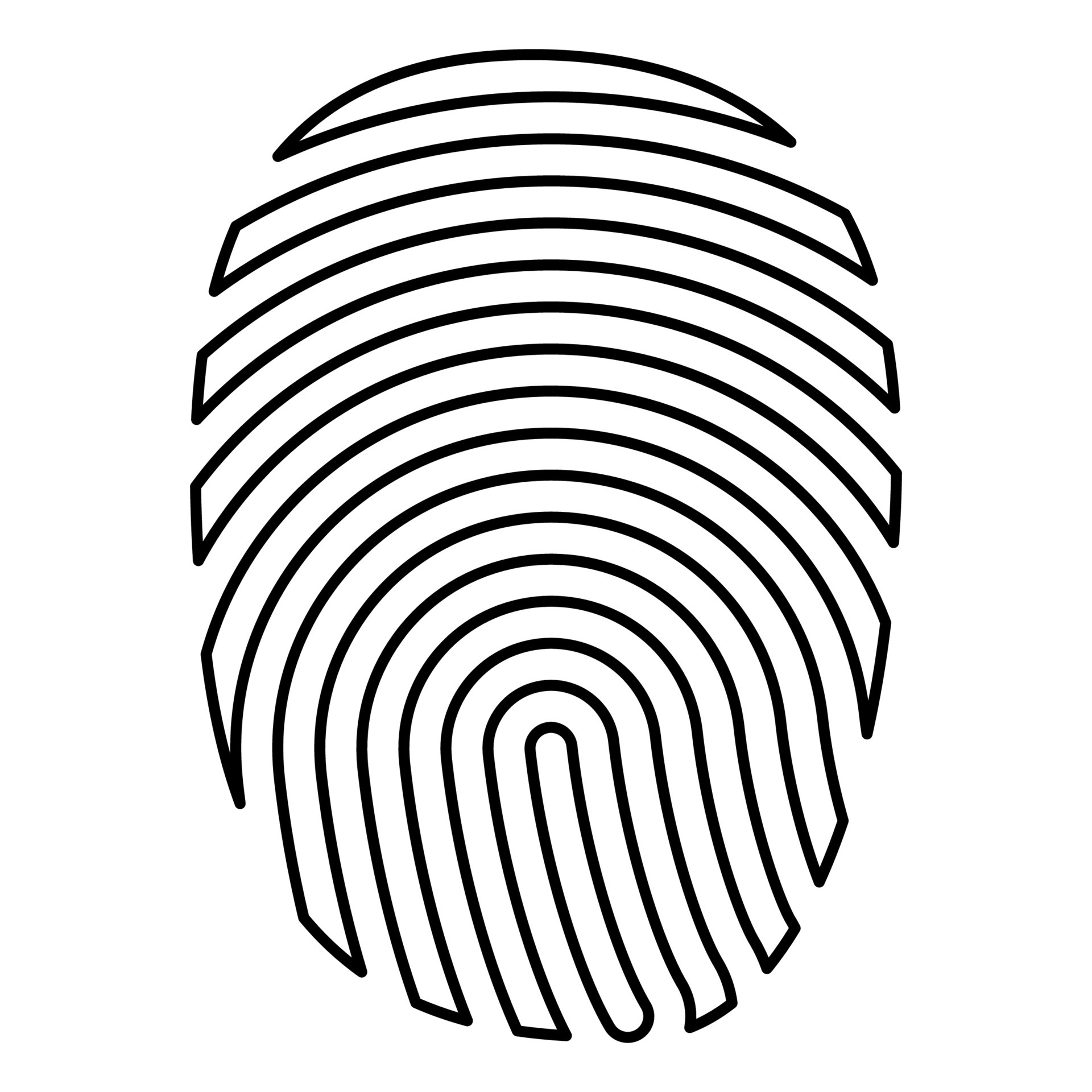 Fingerprint icon black color illustration flat style simple image ... Fingerprint icon black color illustration flat style simple image ...