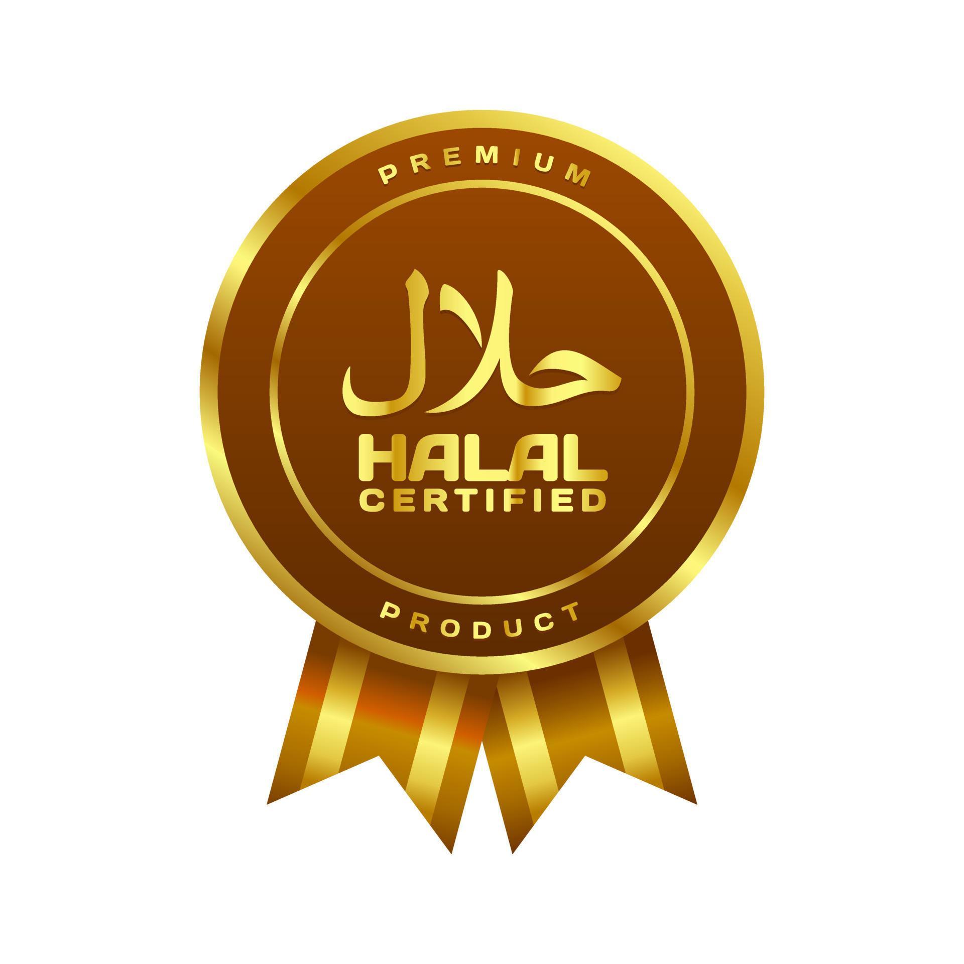 Vector Golden Halal certified Badges With Arabic Writing And Ribbon vector-golden-halal-certified-badges-with-arabic-writing-and-ribbon