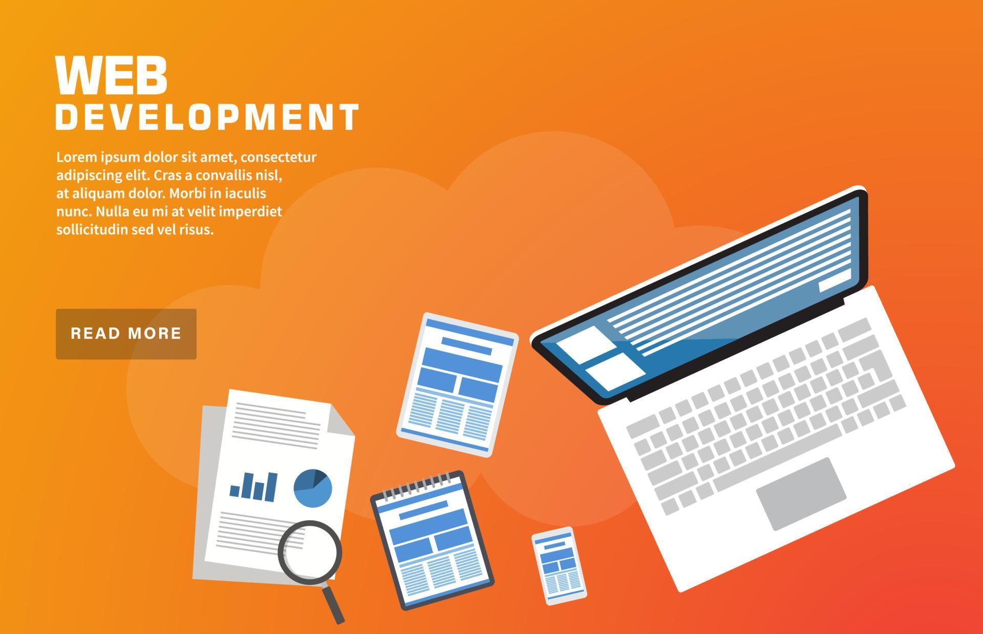 Web Development Landing Page Template 5214811 Vector Art at Vecteezy
