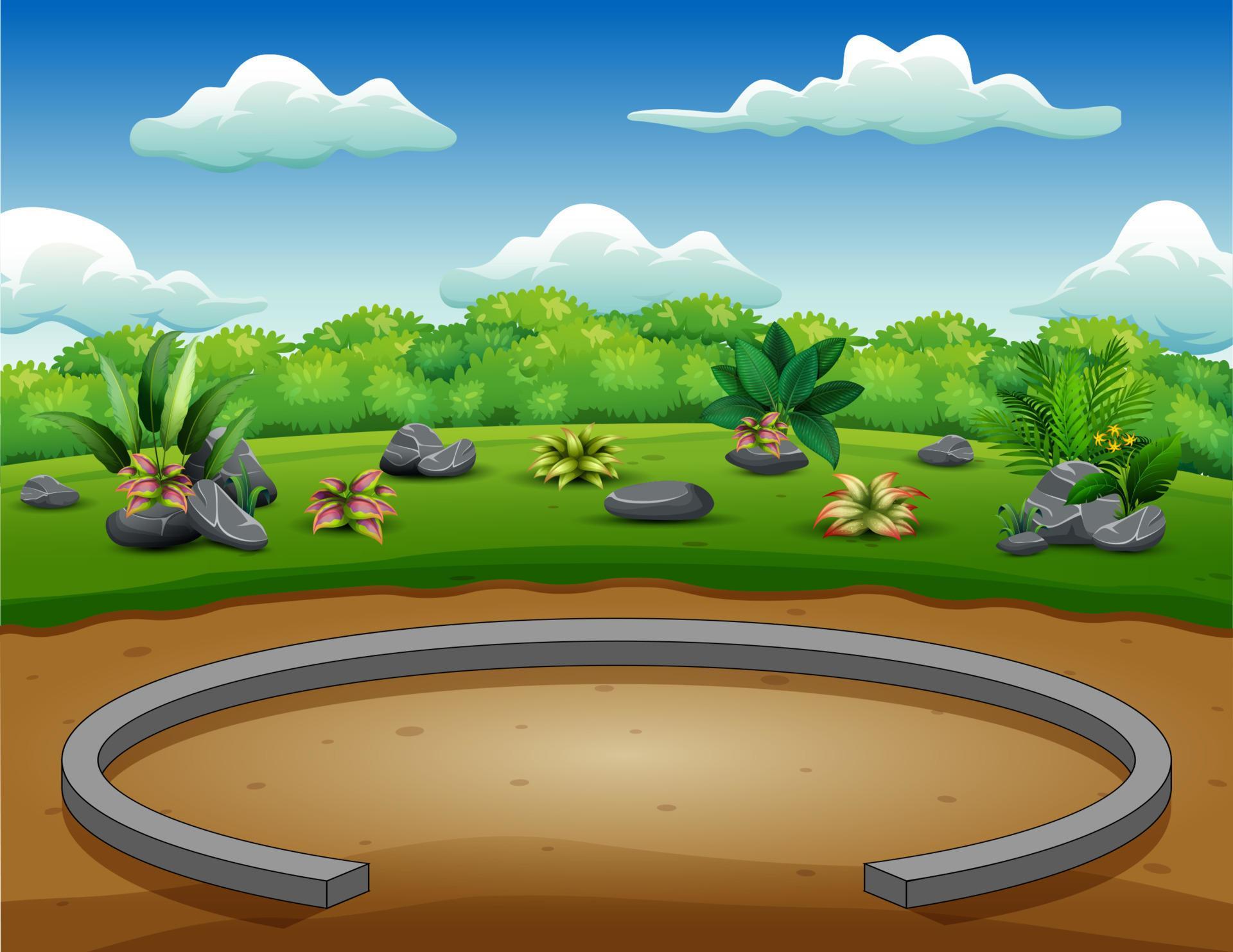 Park background with green nature 5221110 Vector Art at Vecteezy