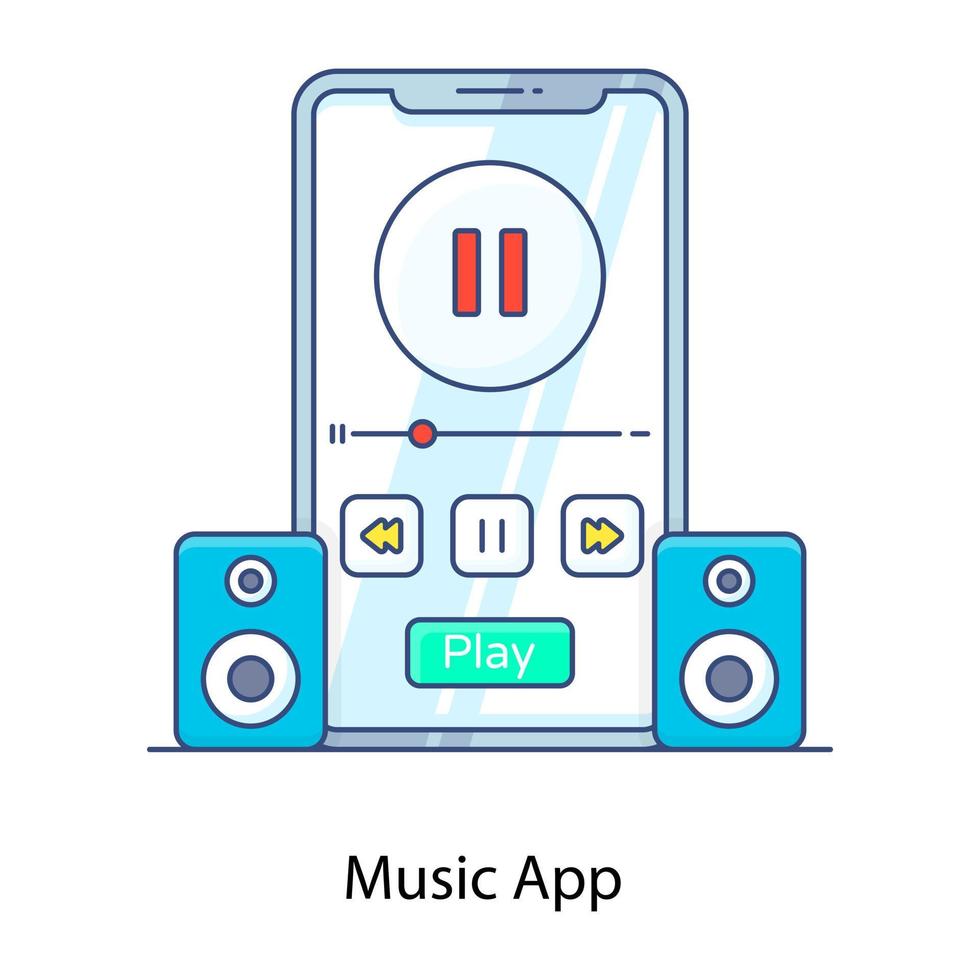 Music app flat outline icon, music player 5230221 Vector Art at Vecteezy Music app flat outline icon, music player 5230221 Vector Art at Vecteezy
