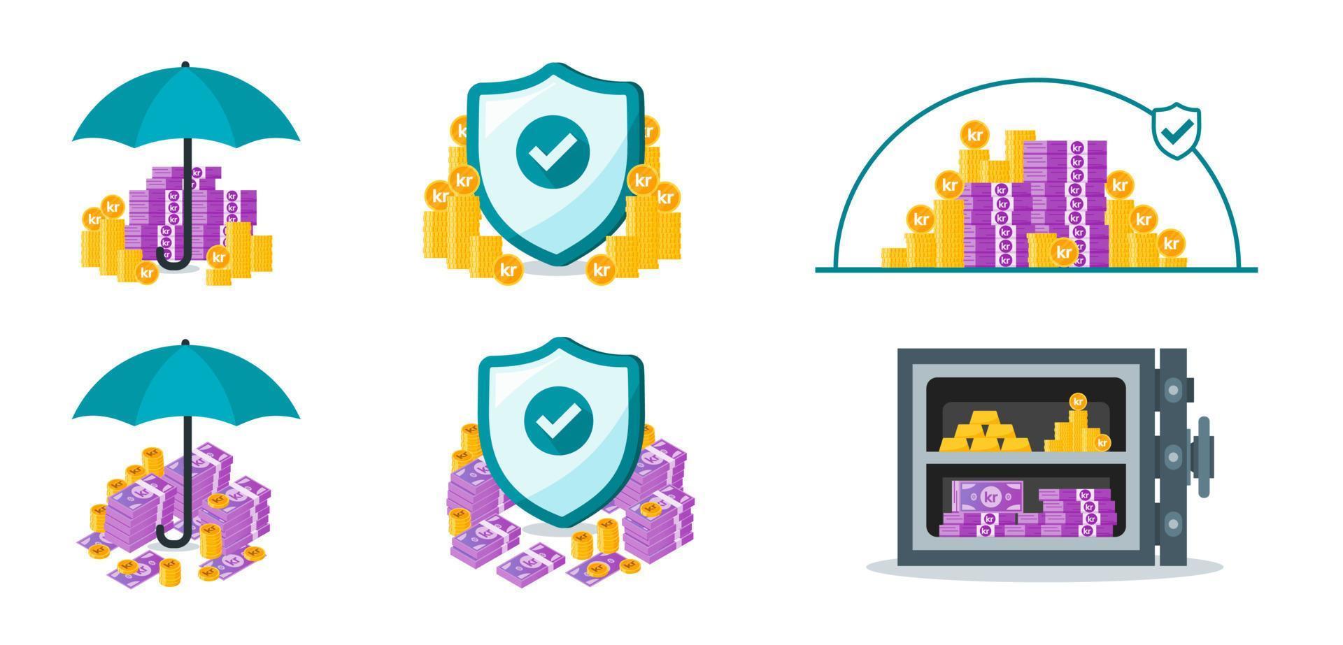 Norwegian Krone Money Protection And Security Set 5230571 Vector Art At norwegian-krone-money-protection-and-security-set-5230571-vector-art-at